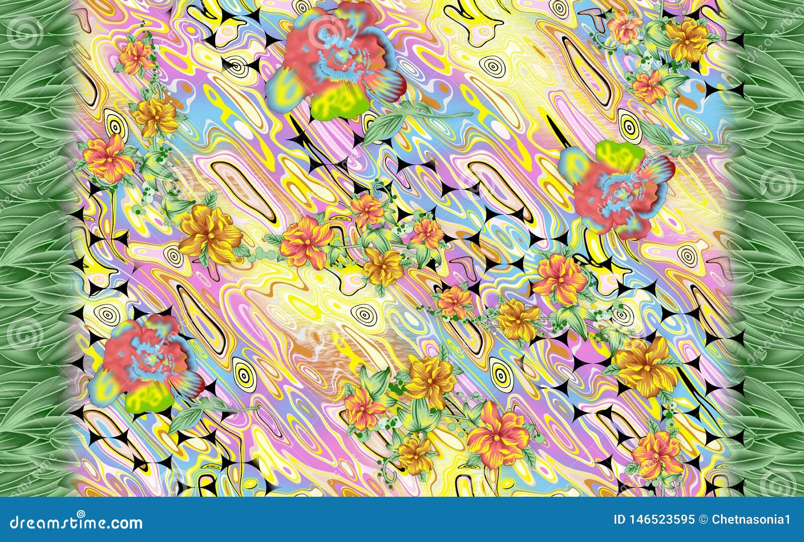 Unique Flower Pattern On Javanese Batik With Seamless Brown Color ...