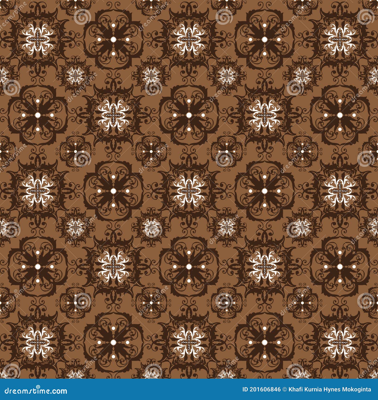 Unique Flower Patterns on Bantul Batik with Simple Dark Brown Color ...