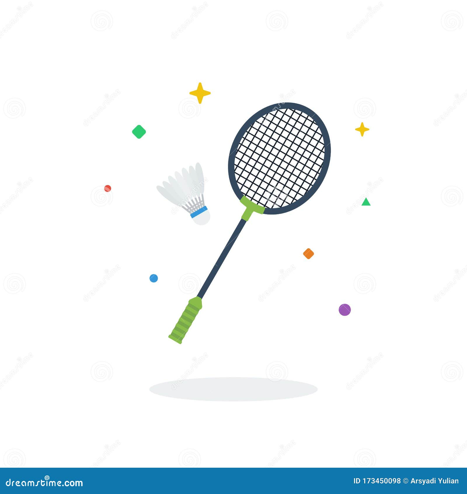 Unique Flying Racket Shuttlecock Badminton Flat Badge Icon Vector for ...