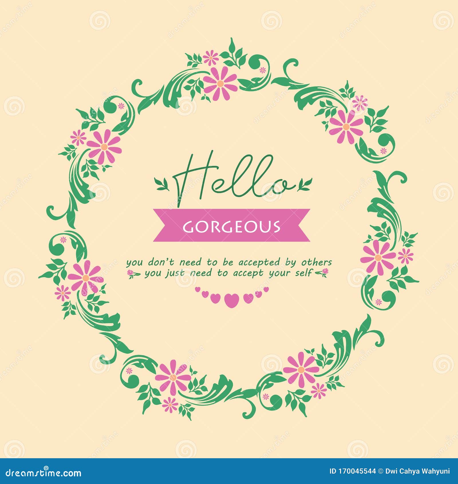 Unique Frame Design with Ornate Leaf and Floral, for Hello Gorgeous ...