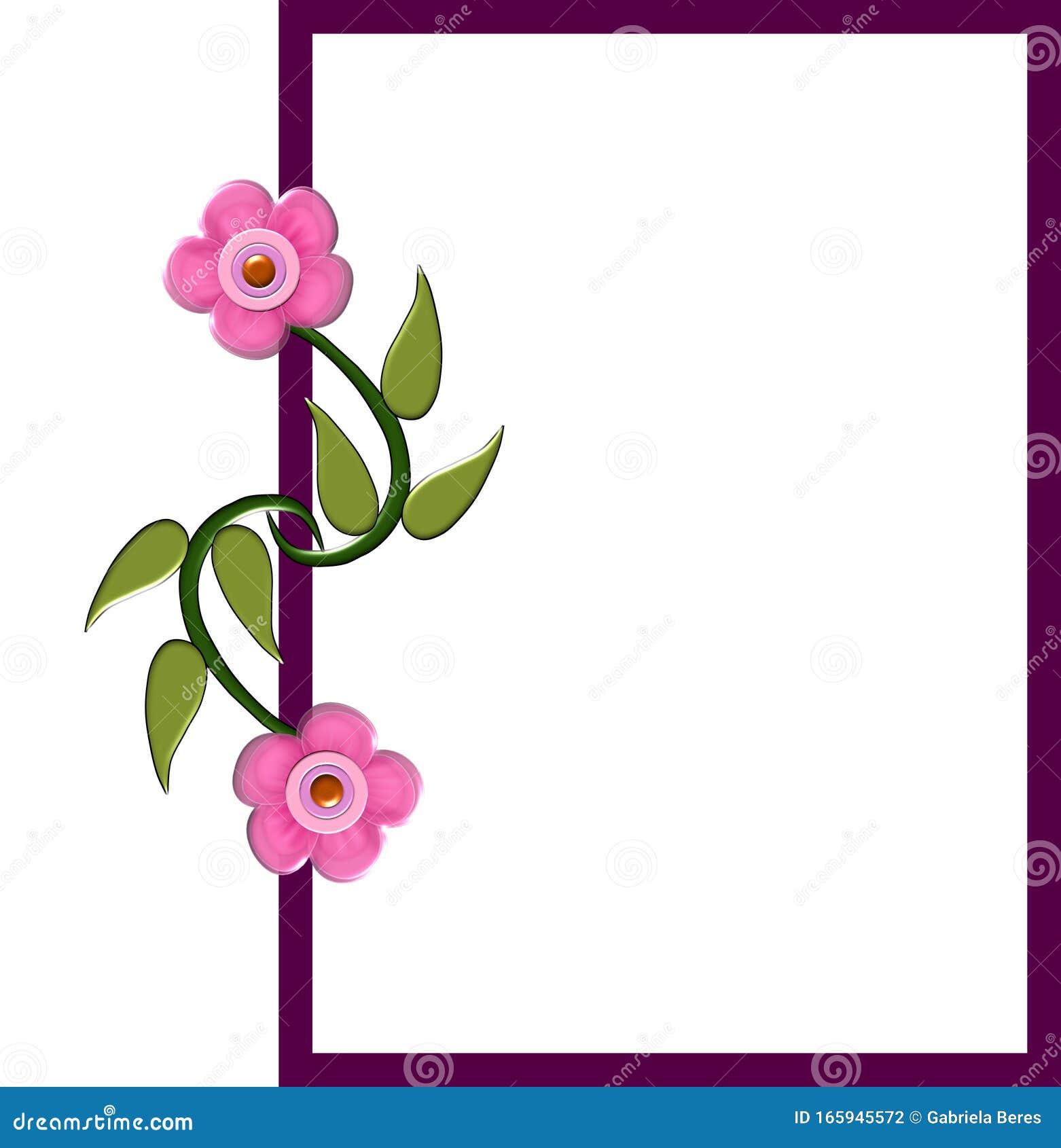 Unique Frame with Flowers Decoration. Stock Illustration - Illustration ...