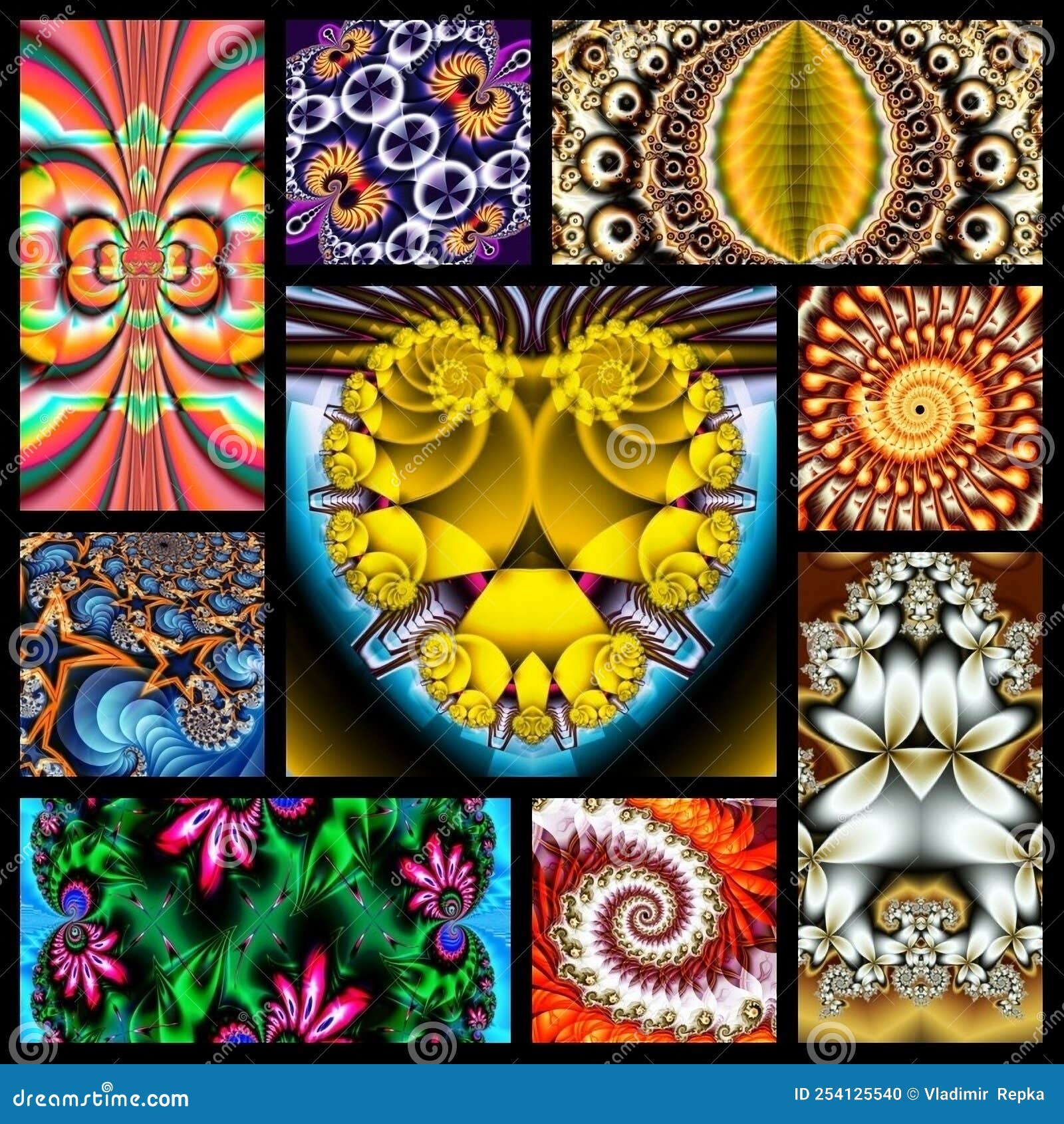 Unique Generative Colorful Fractal Collage Artwork Stock Illustration ... Unique Generative Colorful Fractal Collage Artwork Stock Illustration ...