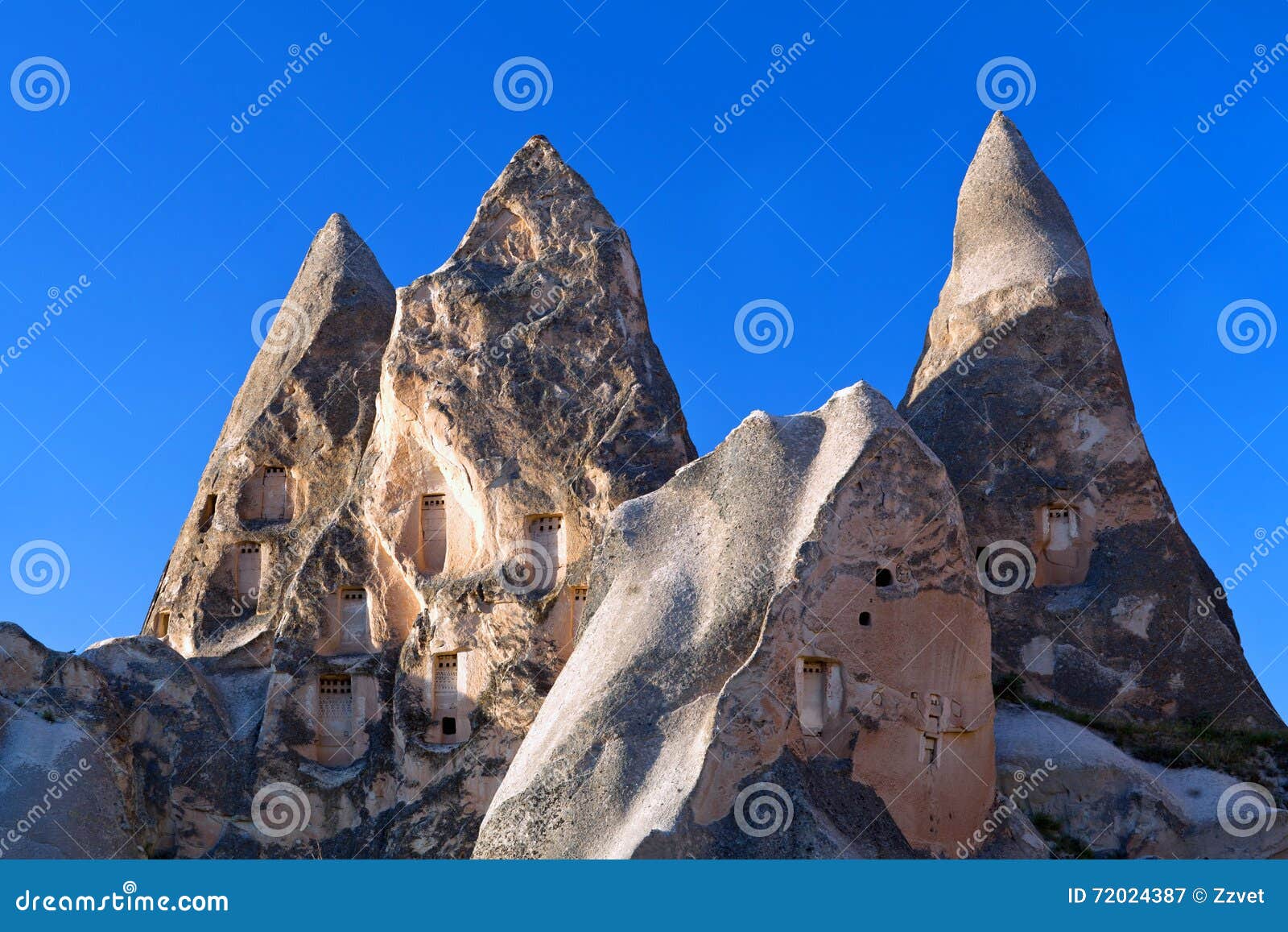 Unique Geological Formations in Cappadocia, Turkey Stock Image - Image ...