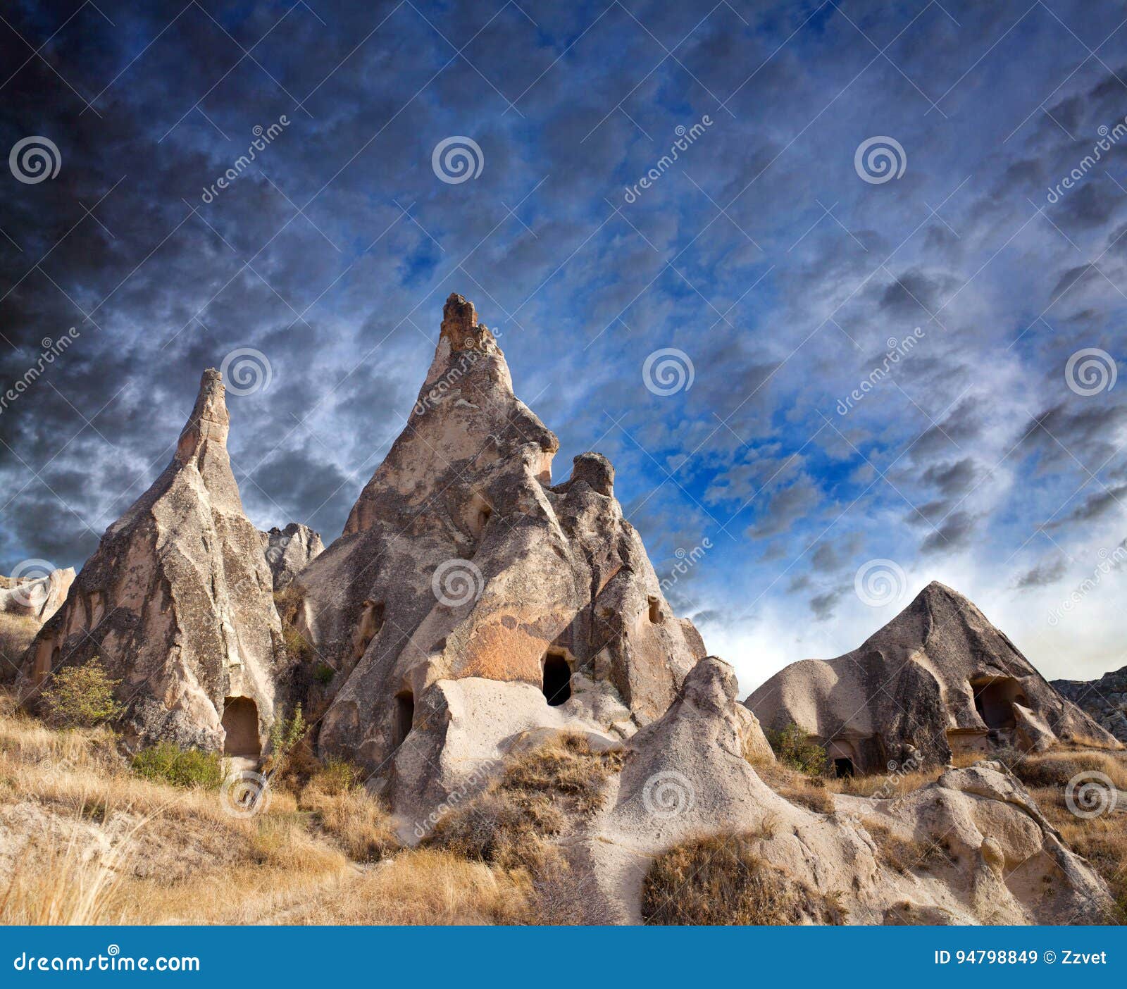 Unique Geological Formations in Cappadocia, Turkey Stock Image - Image ...