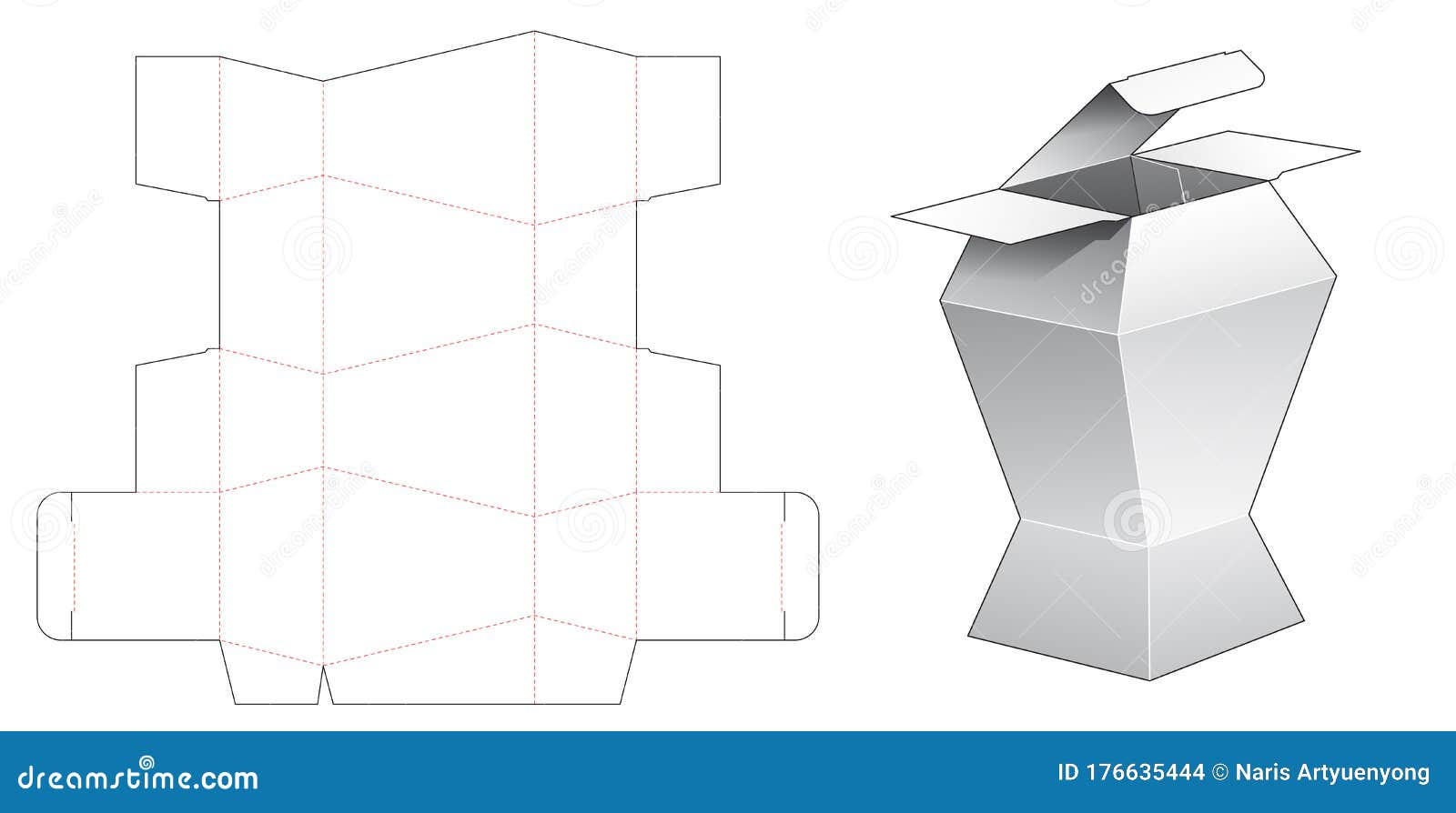 Unique Gift Box Die Cut Template Stock Vector - Illustration of ...