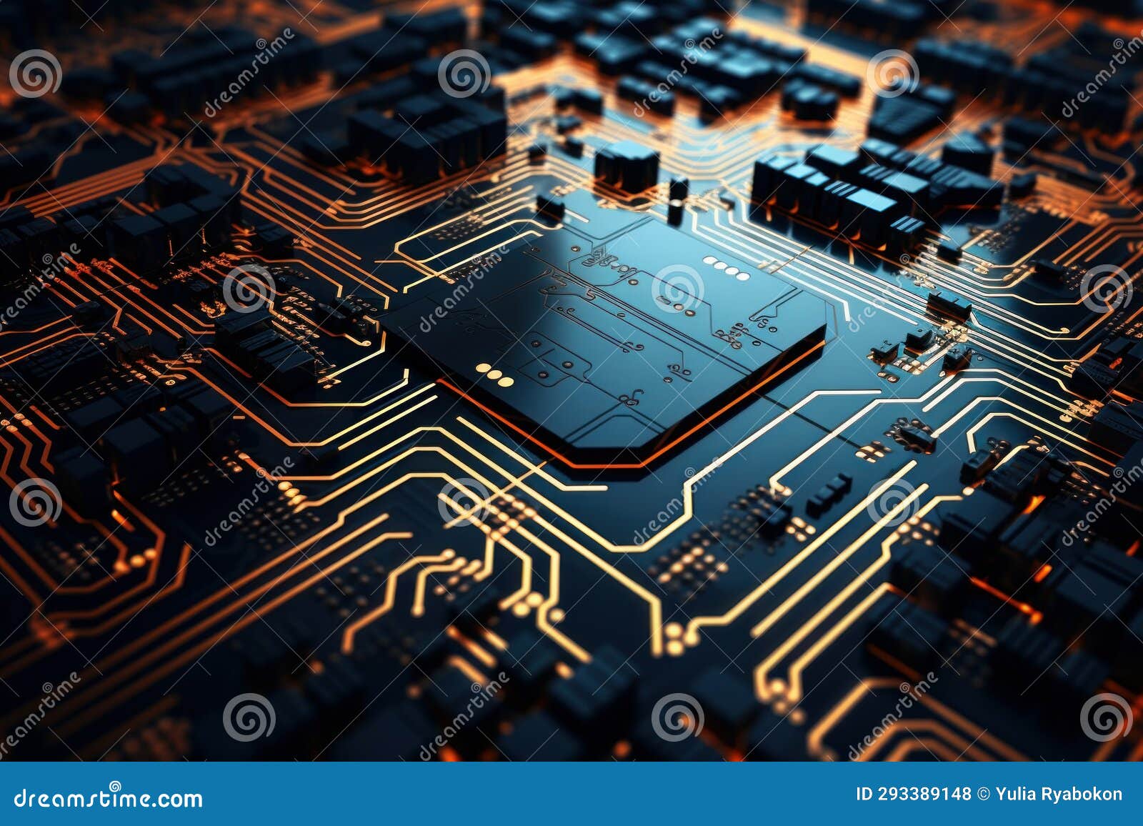 Unique Glow-in-the-dark Chip Component Data Overview. Generate Ai Stock Illustration ...