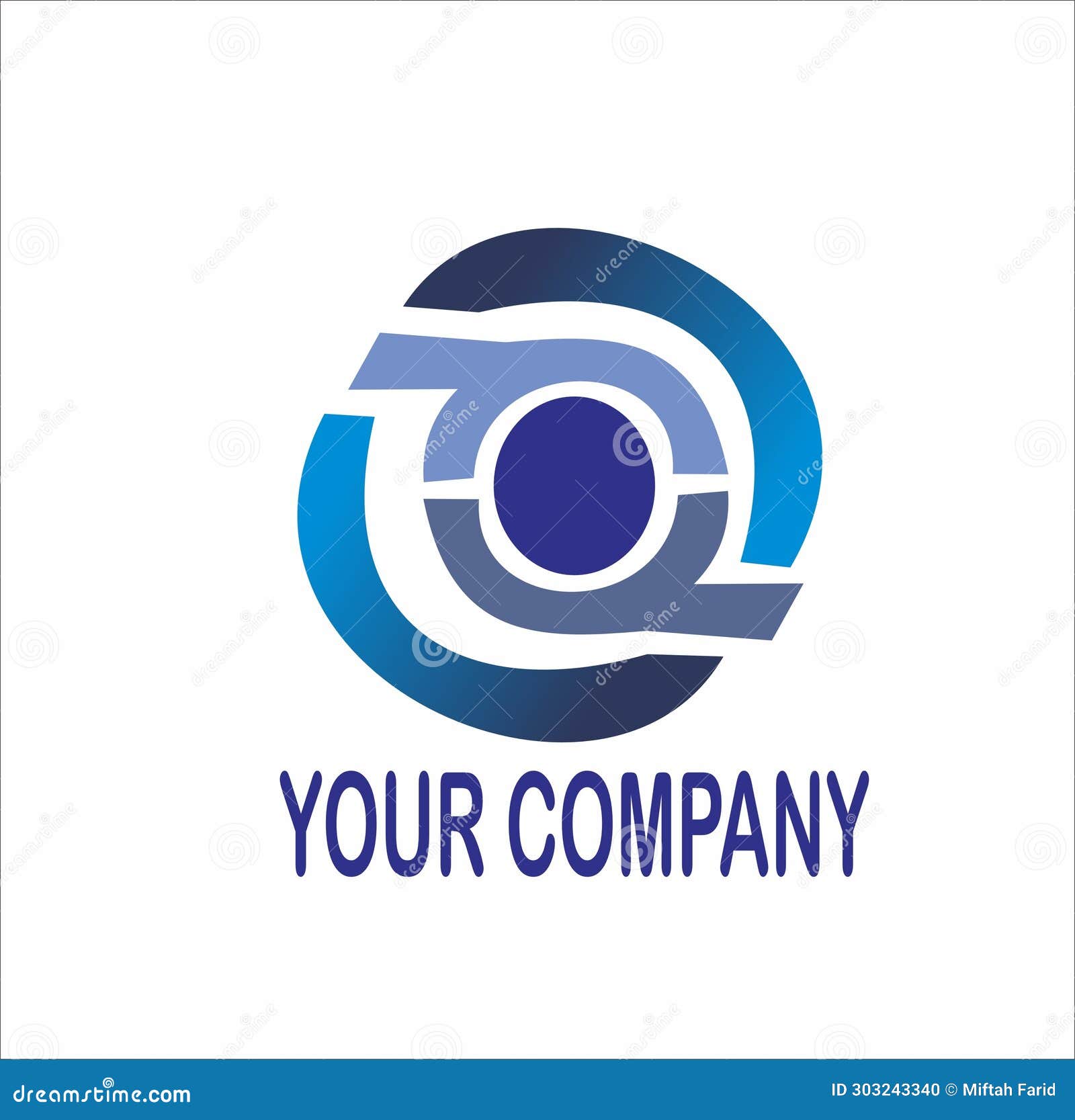 Unique Gradient Blue Circle Design Stock Vector - Illustration of font ...