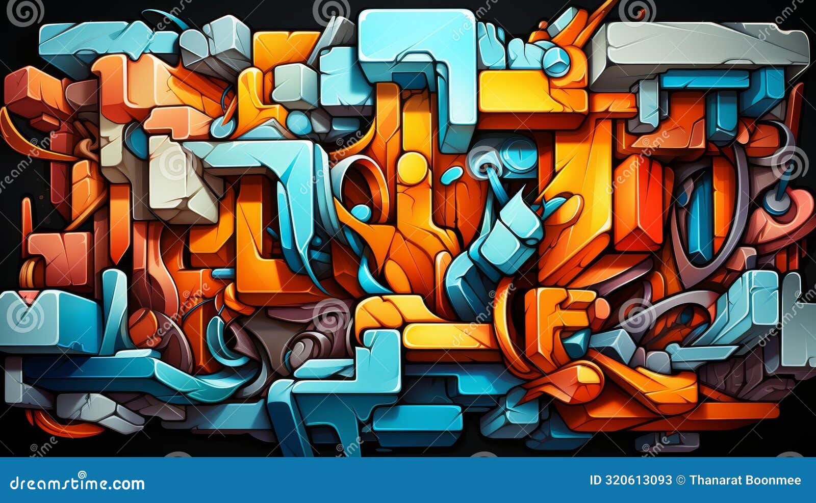 Unique Graffiti Design with a Flat Texture, Urban Expression, Eclectic ...