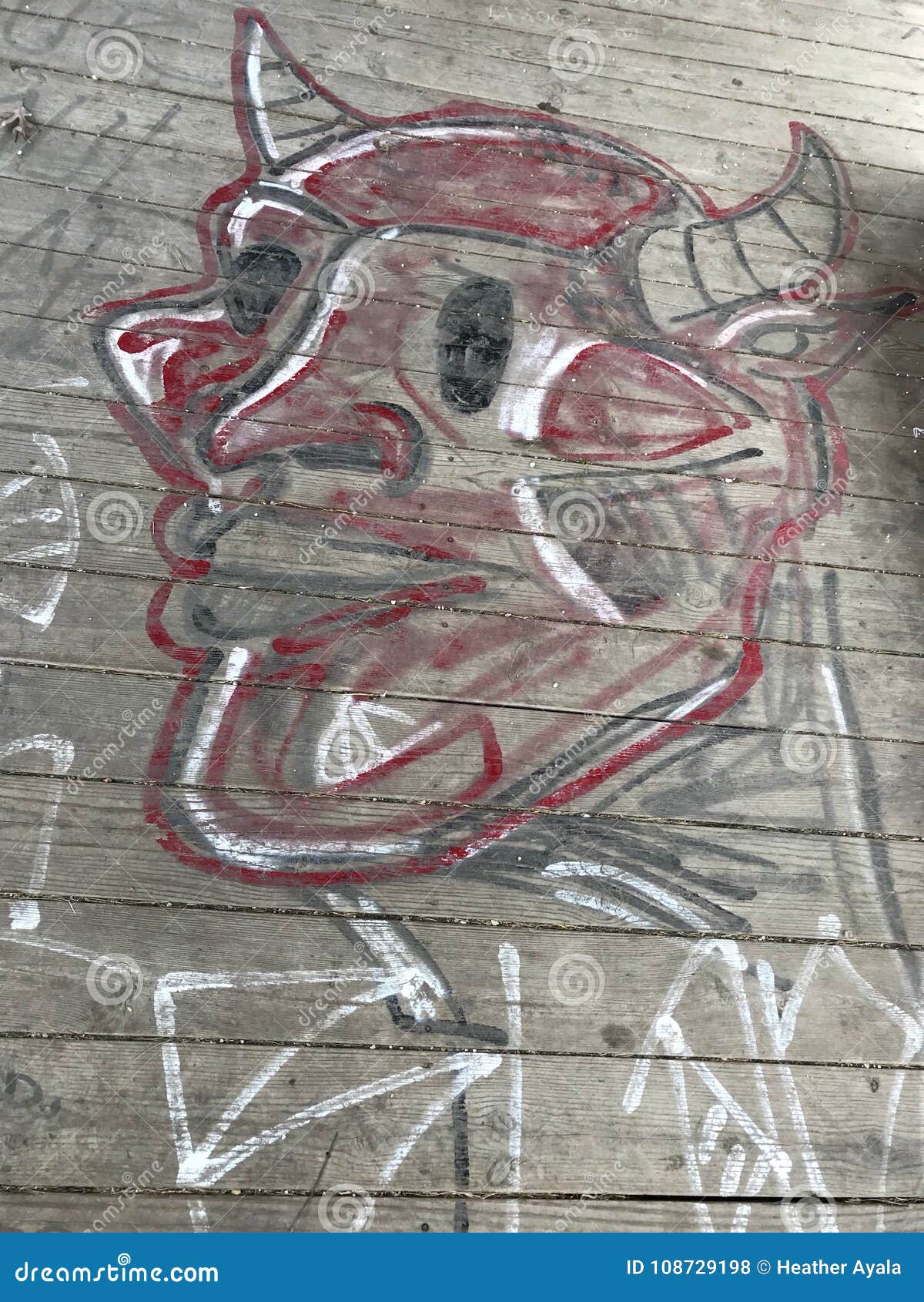 Bull or Devil Scribbled Graffiti Editorial Stock Photo - Image of white ...