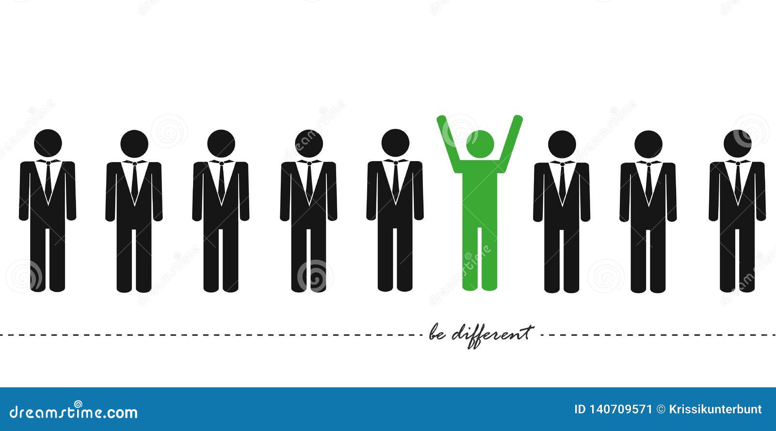 Unique Green Man in a Group Think Different Concept Stock Vector ...