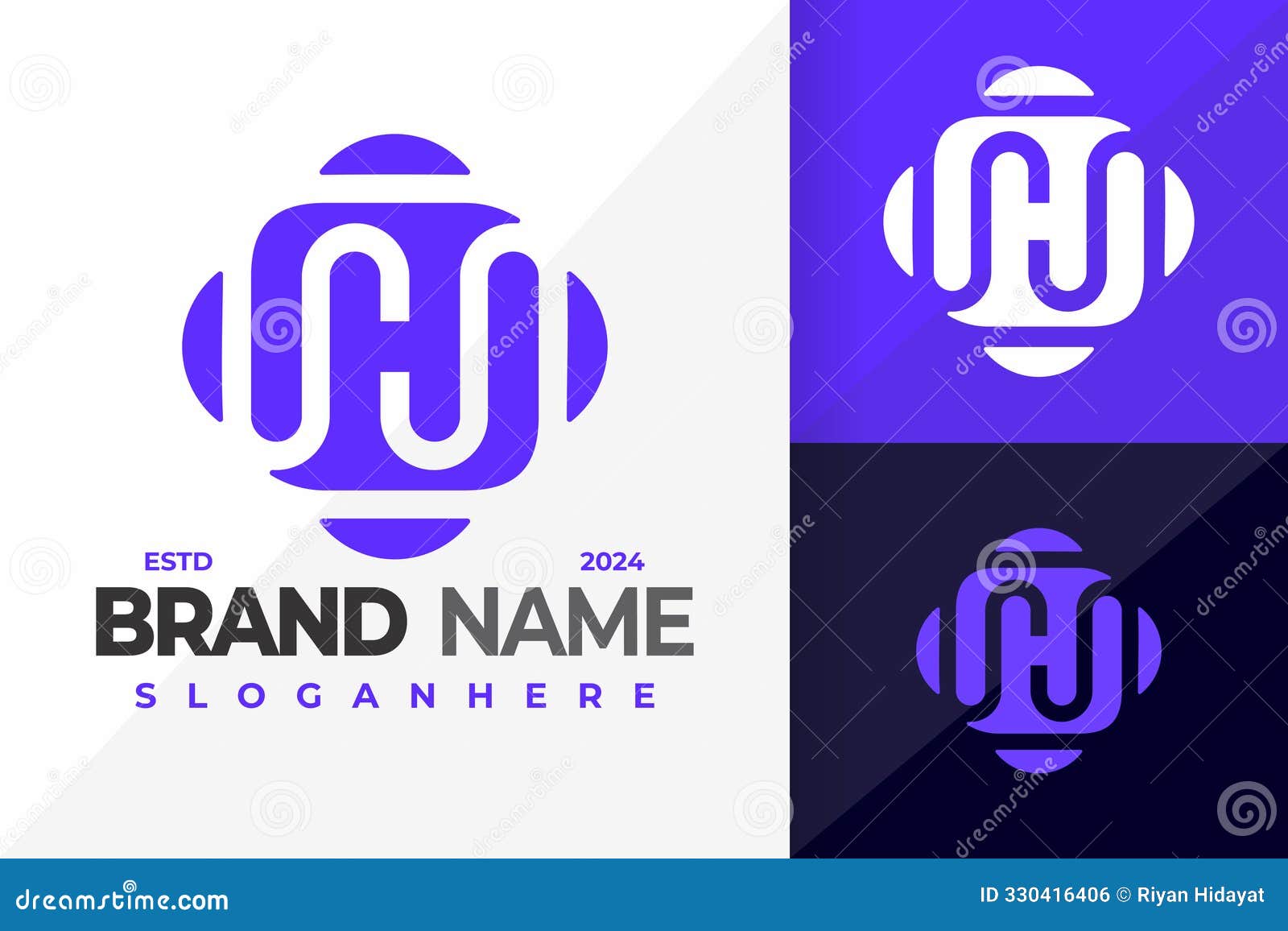 Unique H Monogram Logo Design Vector Symbol Icon Illustration Stock ...
