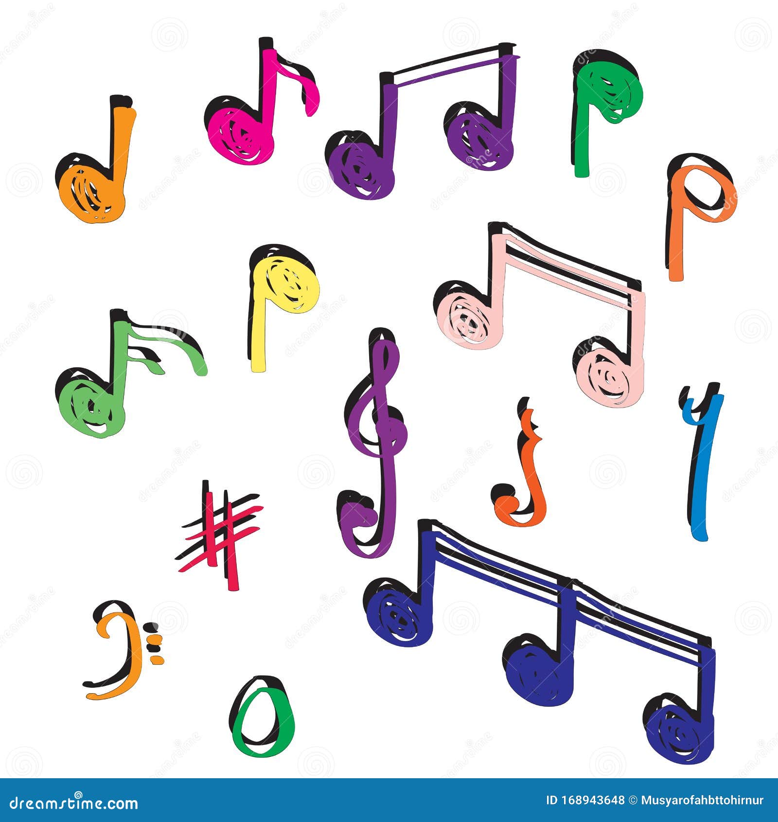 Unique Hand Drawn Doodle Note Music Vector Illustration Stock Vector ...