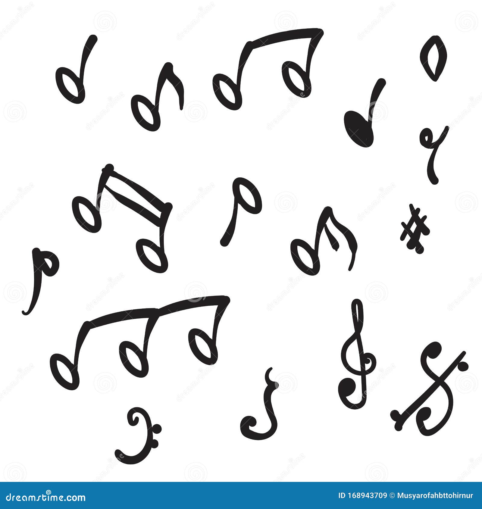 Unique Hand Drawn Doodle Note Music Vector Illustration Stock Vector ...