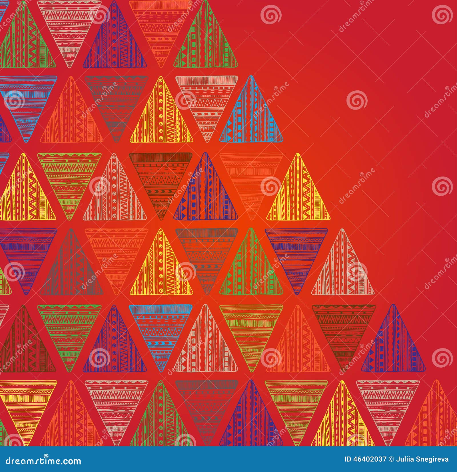 Unique Hand Drawn Triangle Pattern. Stock Vector - Illustration of ...