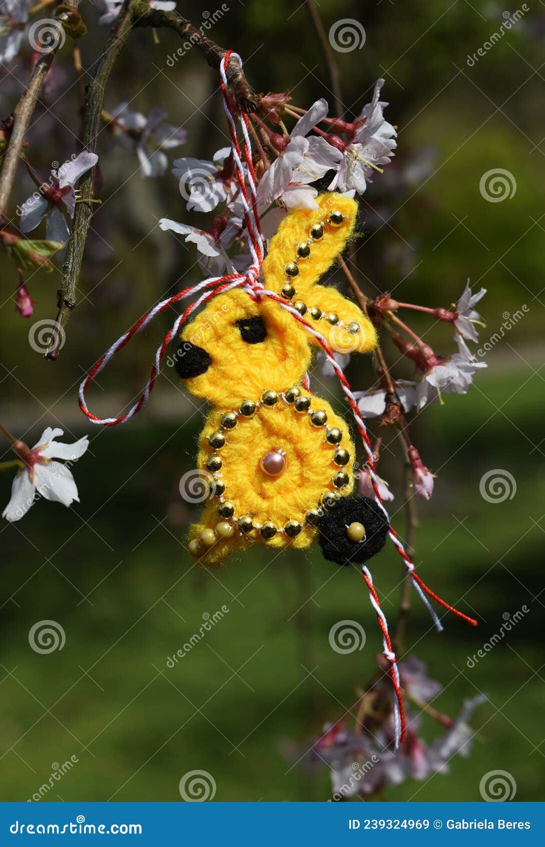 Unique Handmade Crocheted Martisor, a Romanian Spring Tradition. Stock ...