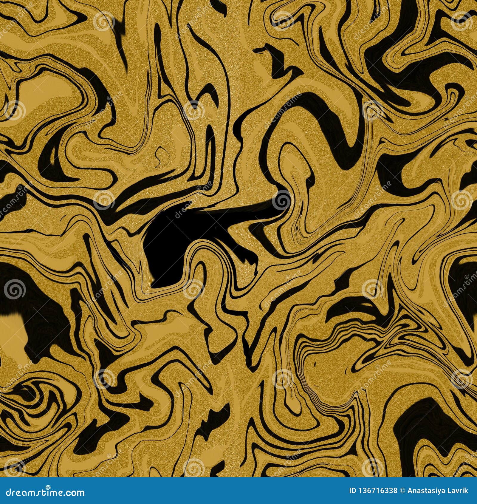 Unique Handmade Seamless Liquid Gold and Black Pattern Stock ...