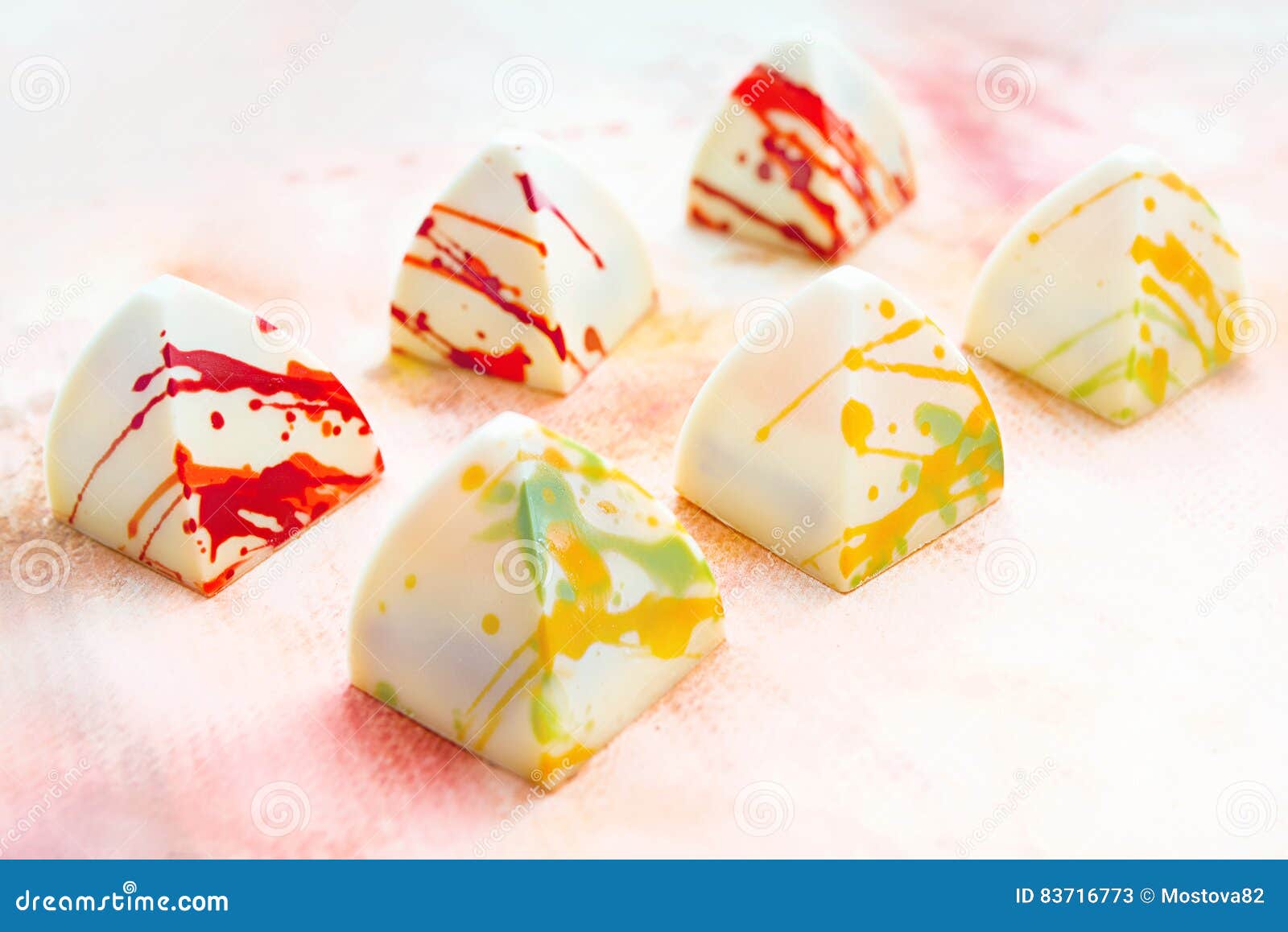 Unique Handmade White Chokolate Sweets Stock Image - Image of chokolate ...