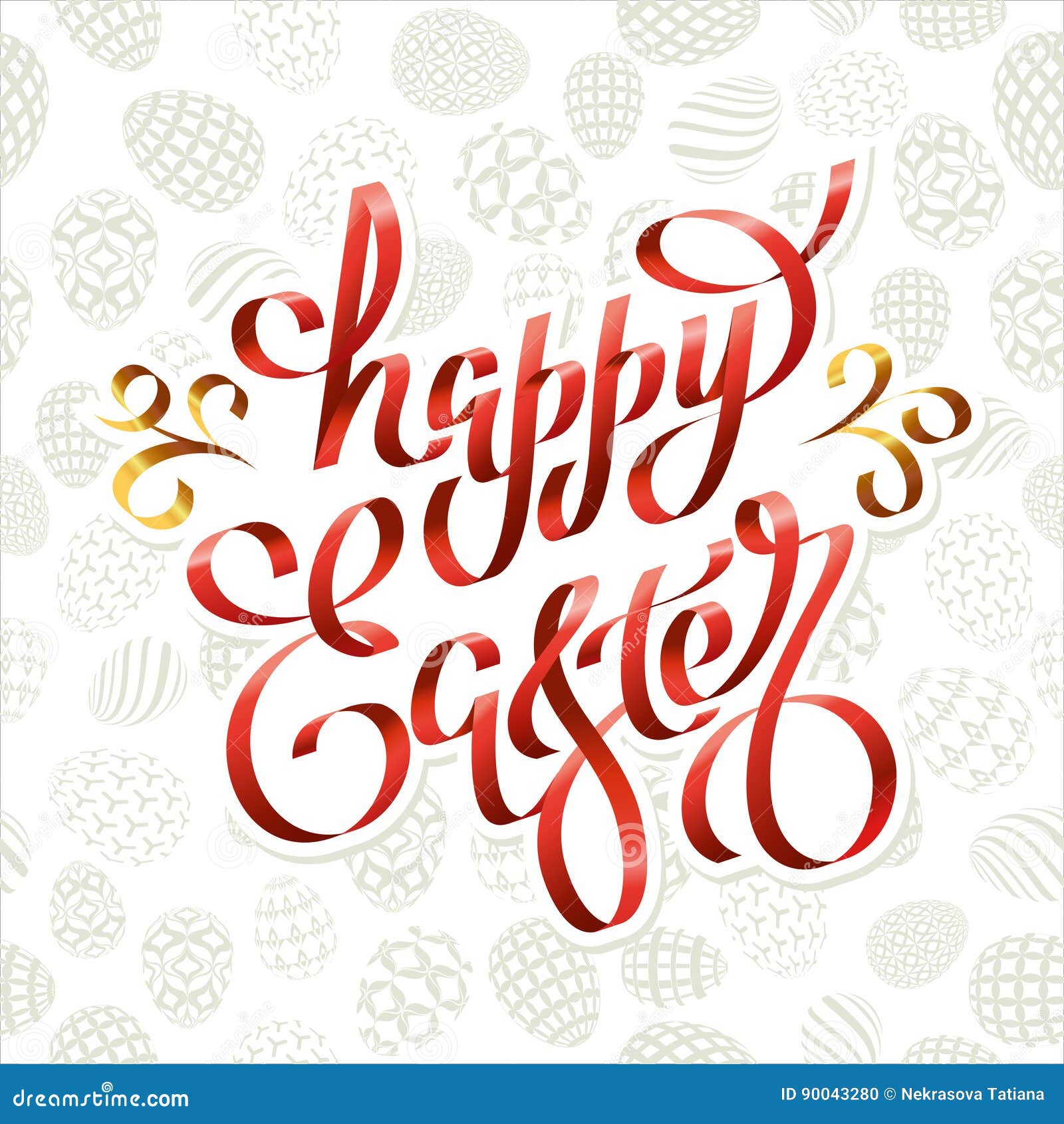 Unique Handwritten Lettering Happy Easter on a Seamless White Ba Stock ...