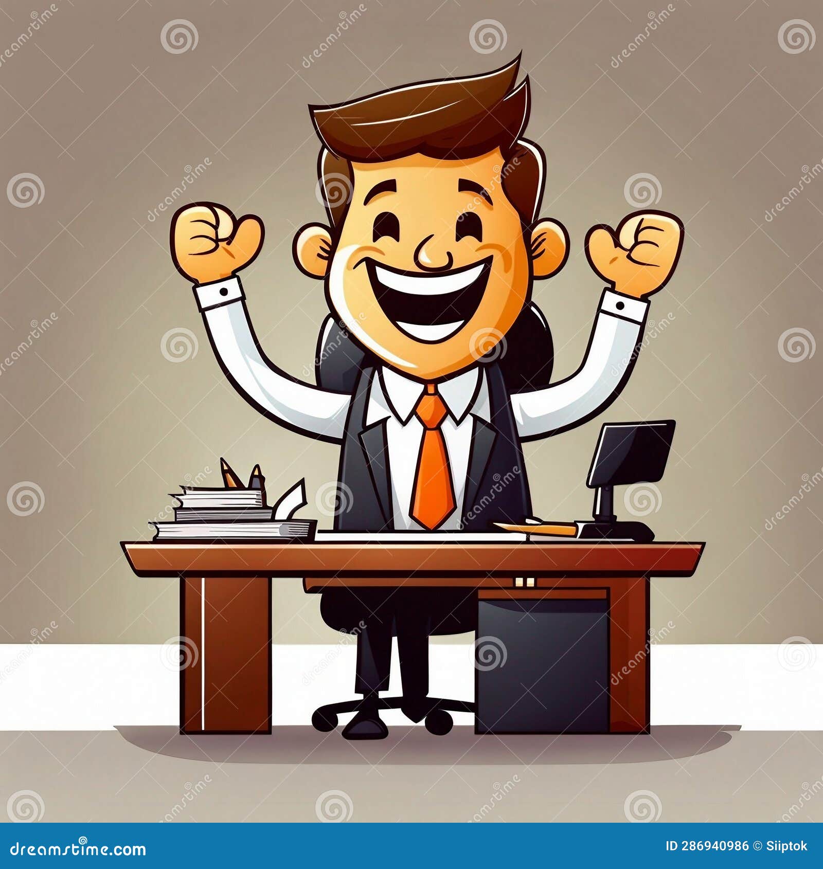 Happy Business Office Worker Character Design Background Stock ...
