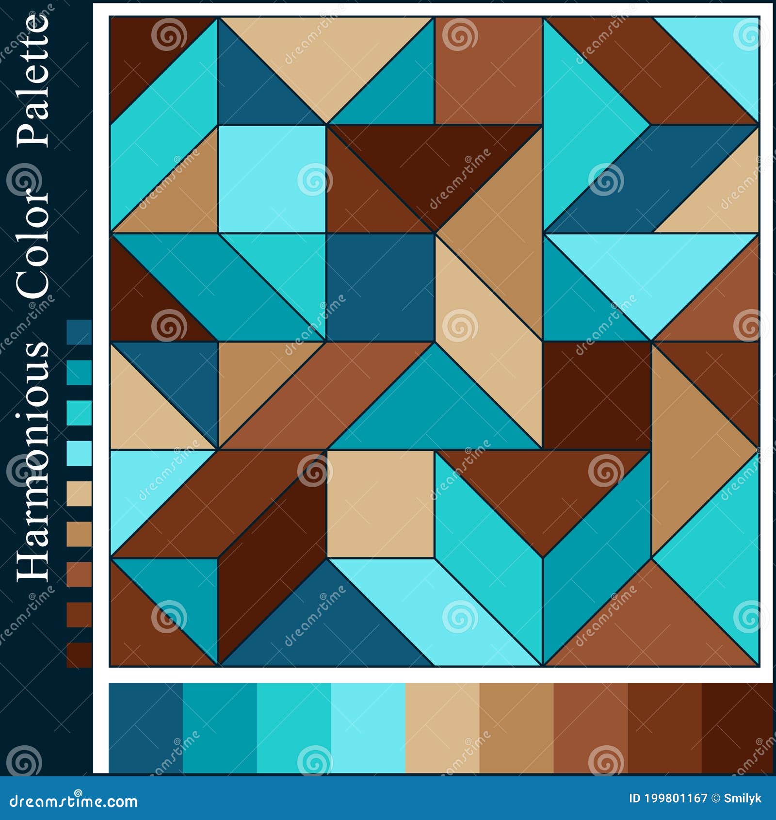 Unique Harmonious Color Palette with Geometric Composition of Blue and ... Unique Harmonious Color Palette with Geometric Composition of Blue and ...