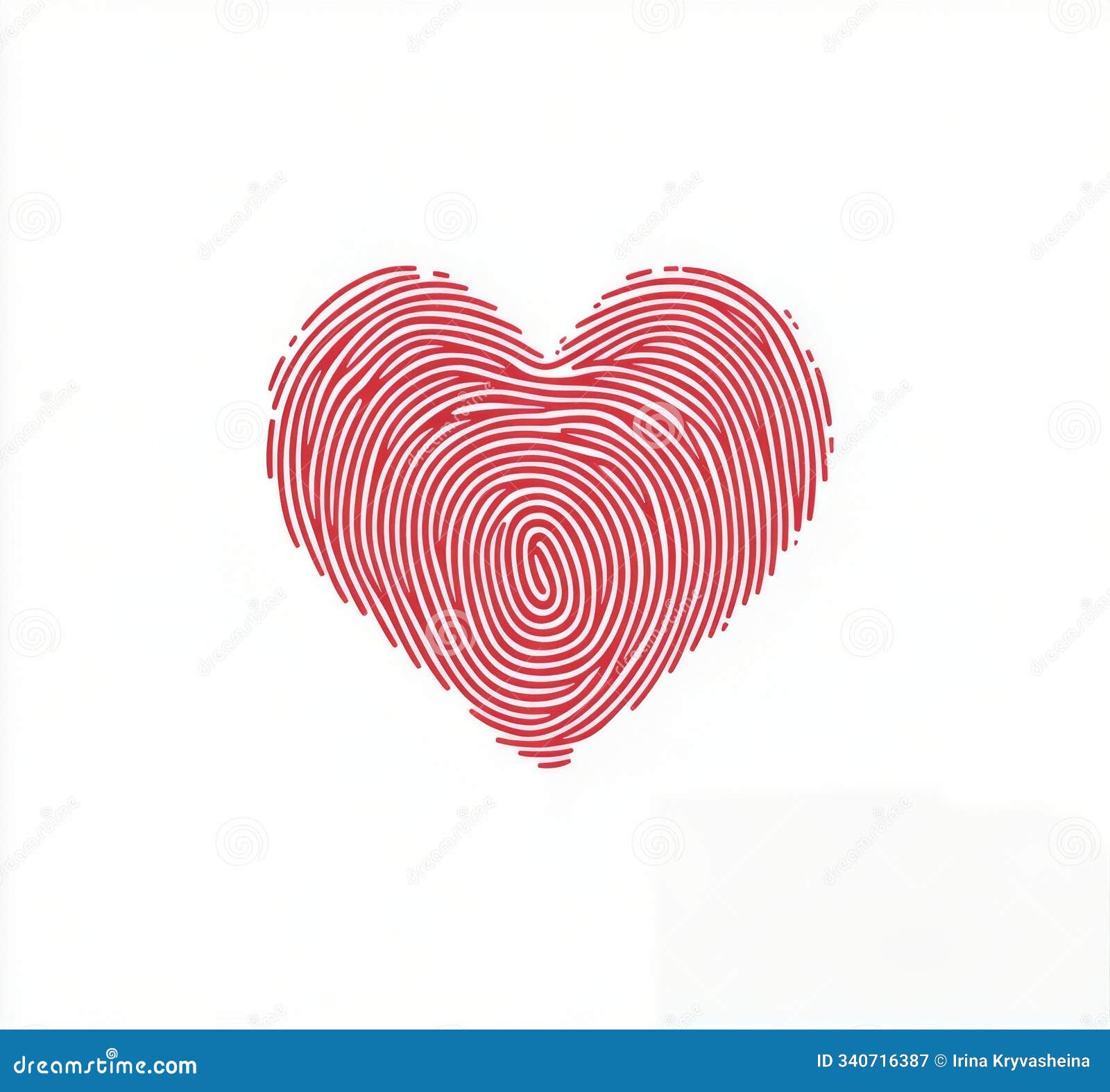 Unique Heart Shape Created with Fingerprint Patterns on a Soft, Light ...