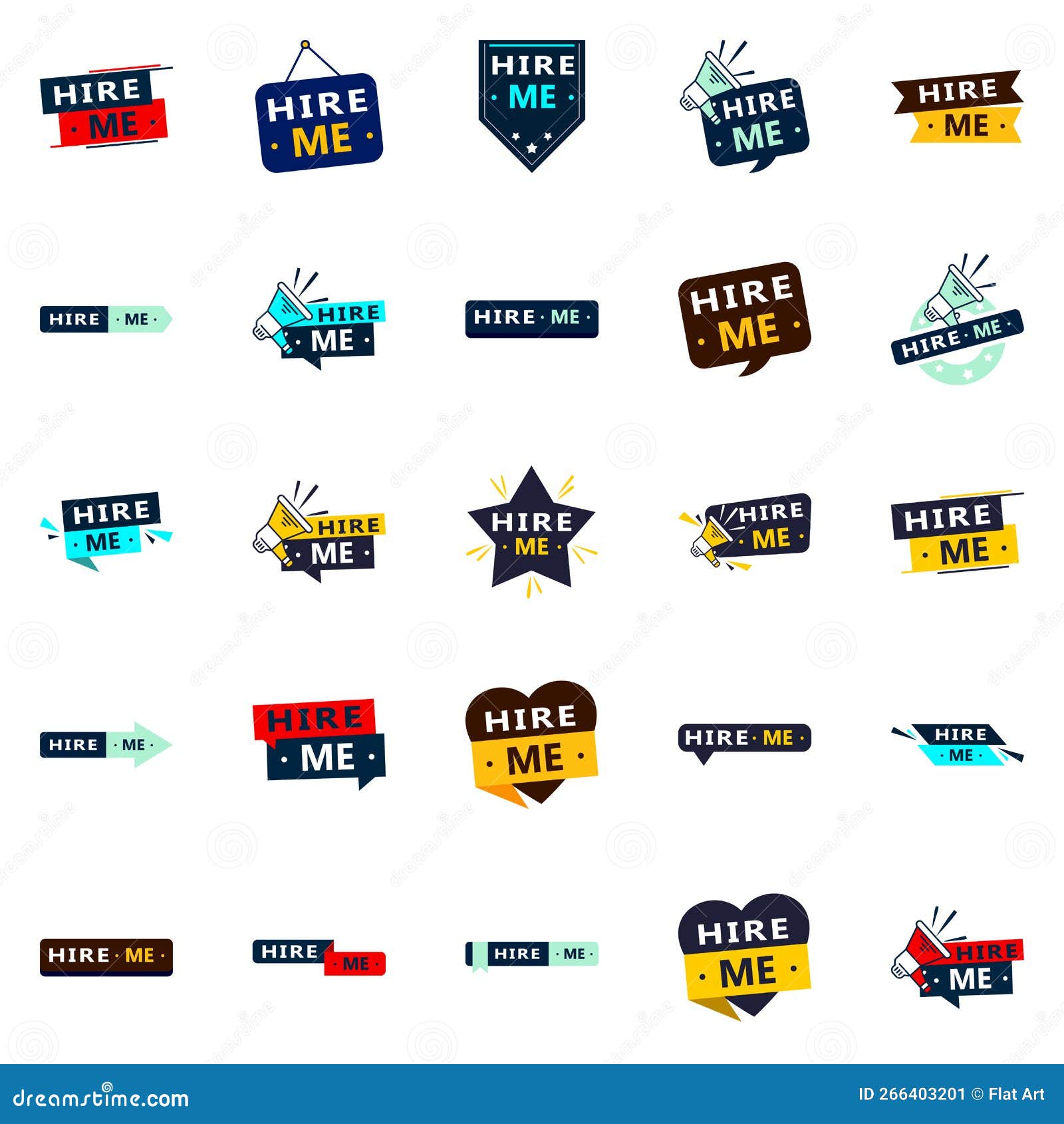 25 Unique Hire Me Banners To Get You Hired Stock Vector - Illustration ...