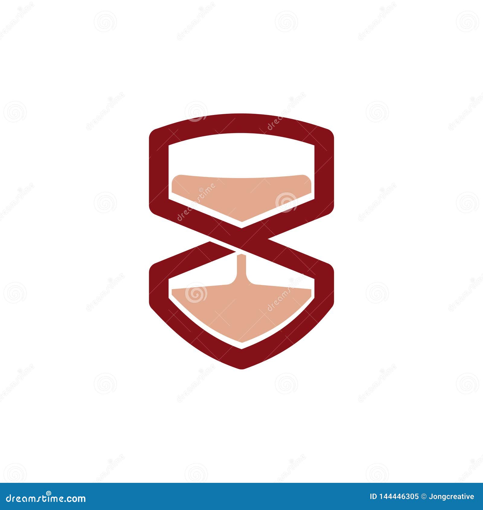 Unique Hourglass Sand Clock Time Shield Symbol Stock Vector ...