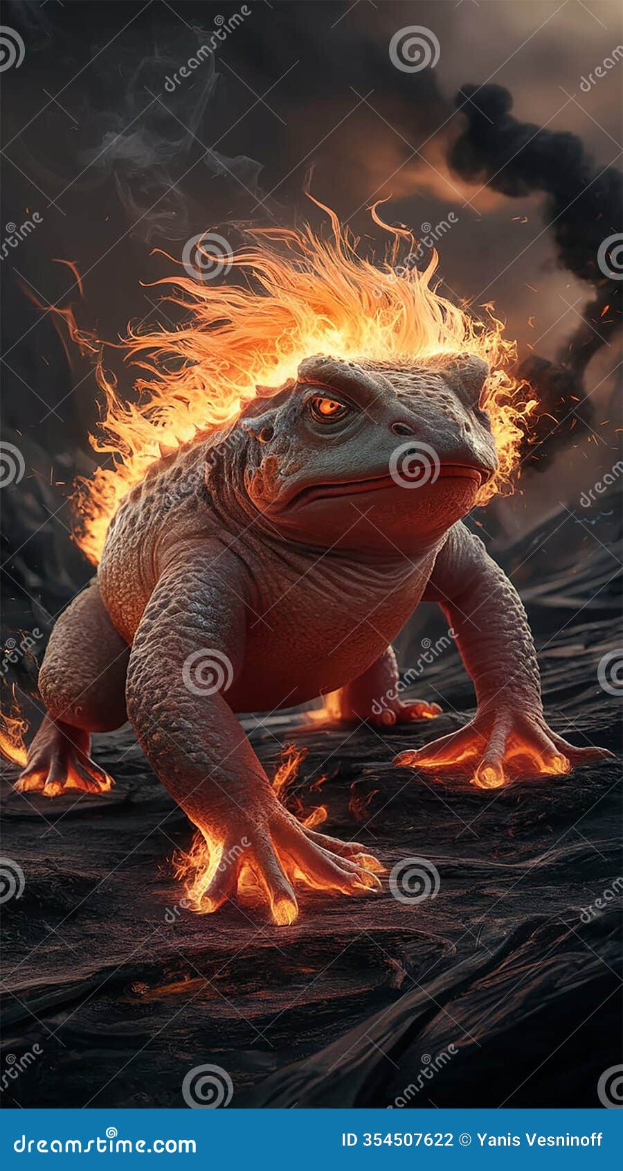 A Unique Hybrid Creature, Blending the Form of a Toad with the Essence ...