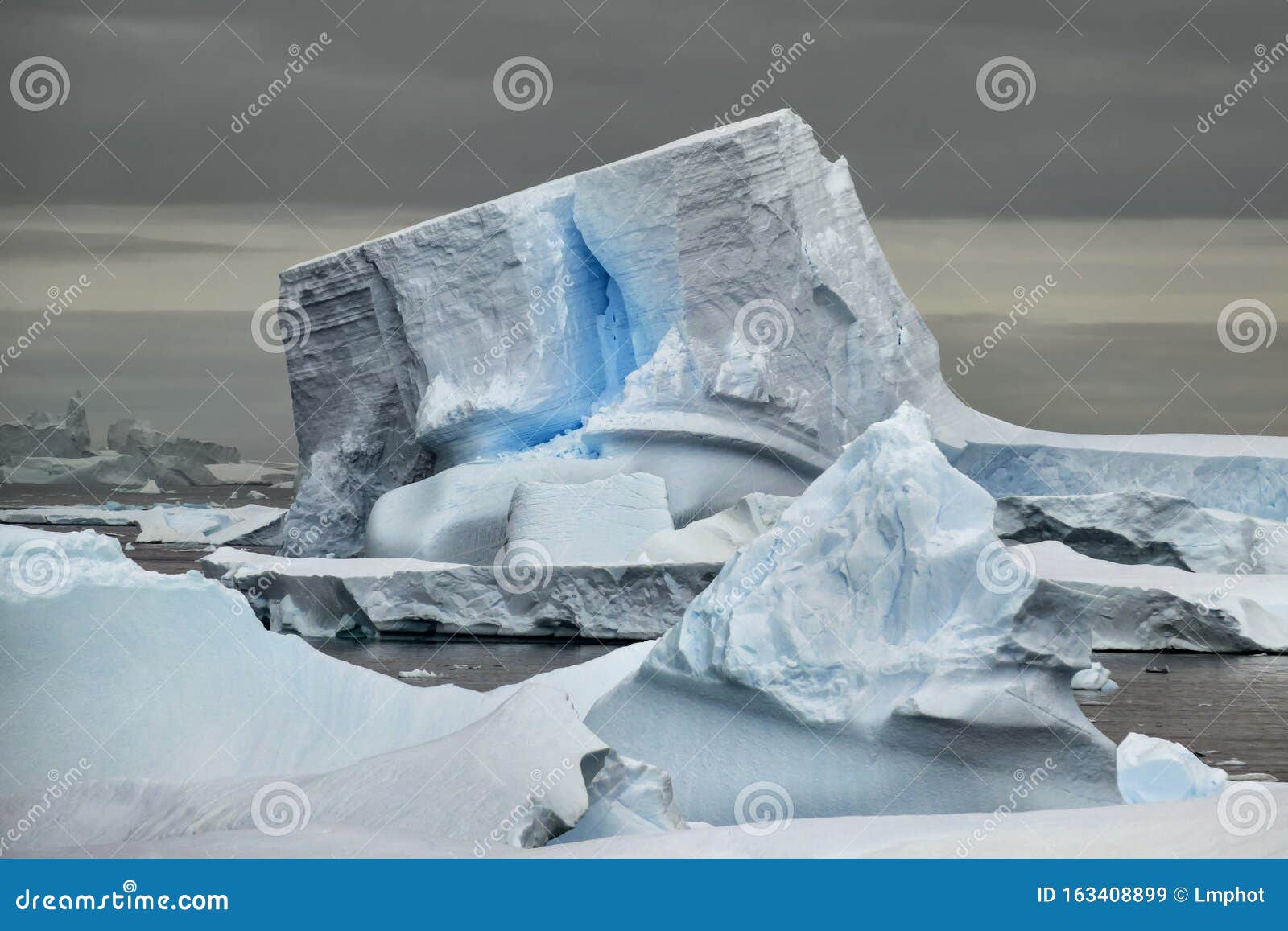 Unique Iceberg with Blue Crack Stock Image - Image of antarctica ...