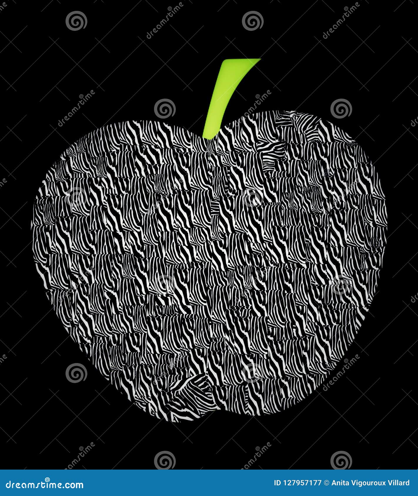 Unique Illustration of an Apple with Striped Patterns Stock Vector ...