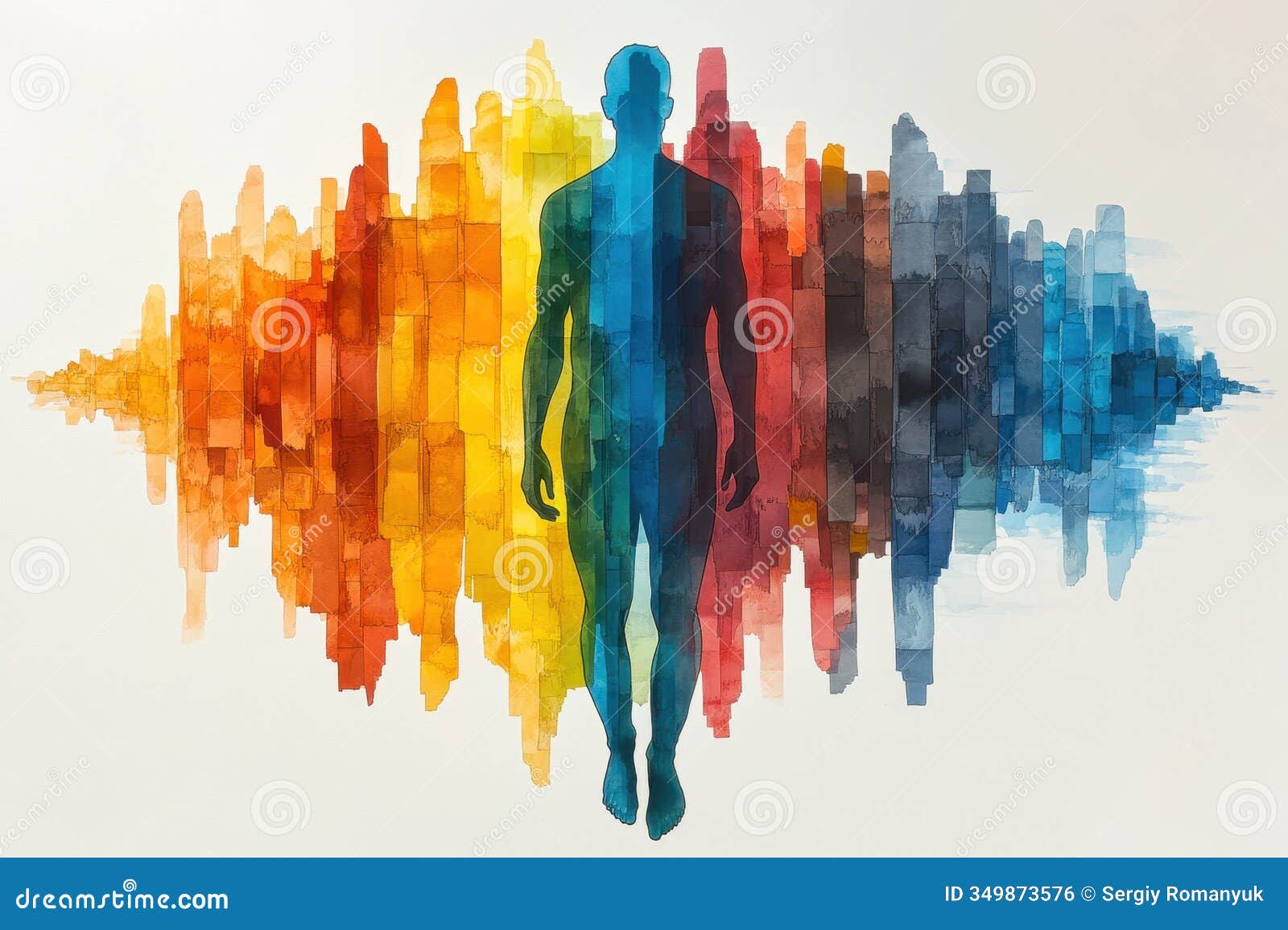 Irregular Graph Illustrating Human Body Shape with Vibrant Color ...