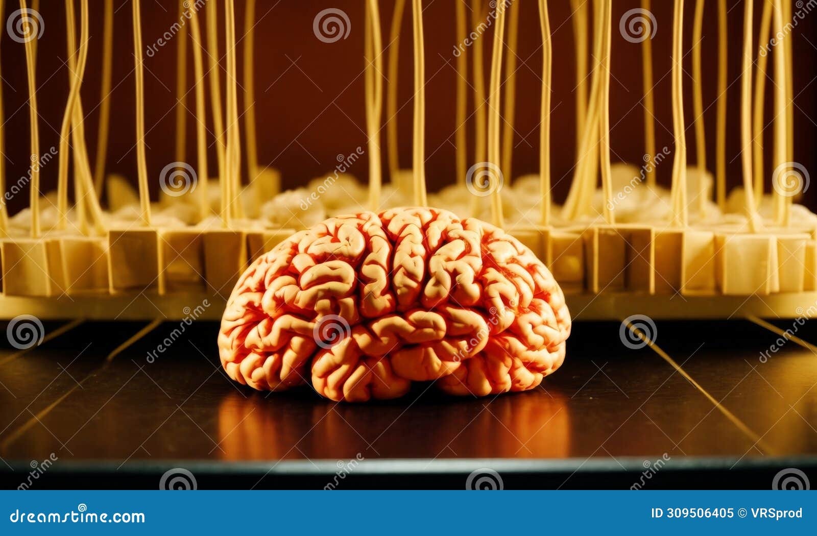 Brain amidst Piano Strings stock image. Image of psychology - 309506405