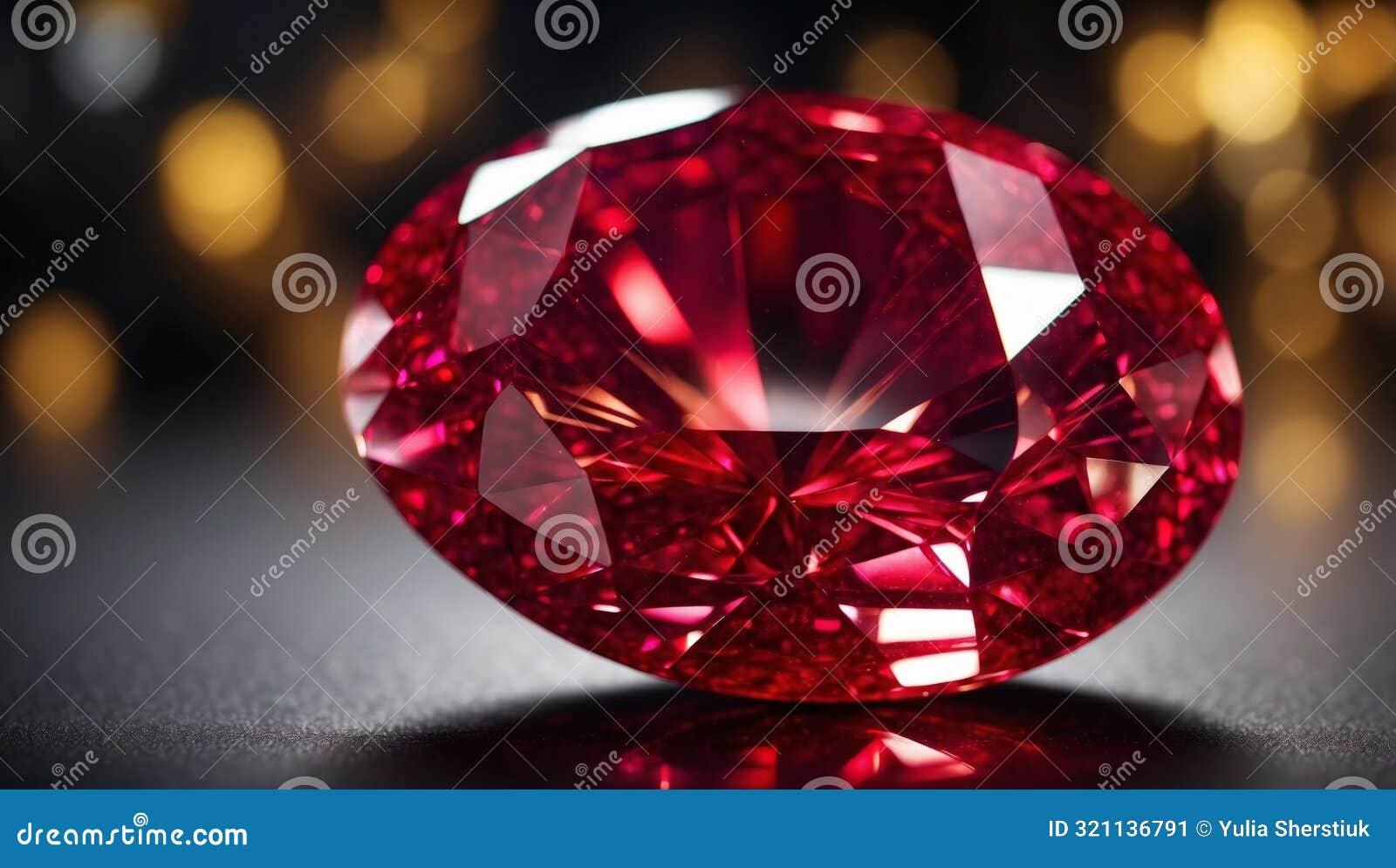 CloseUp Focus on a Polished Ruby a Radiant Symbol of Luxury and ...