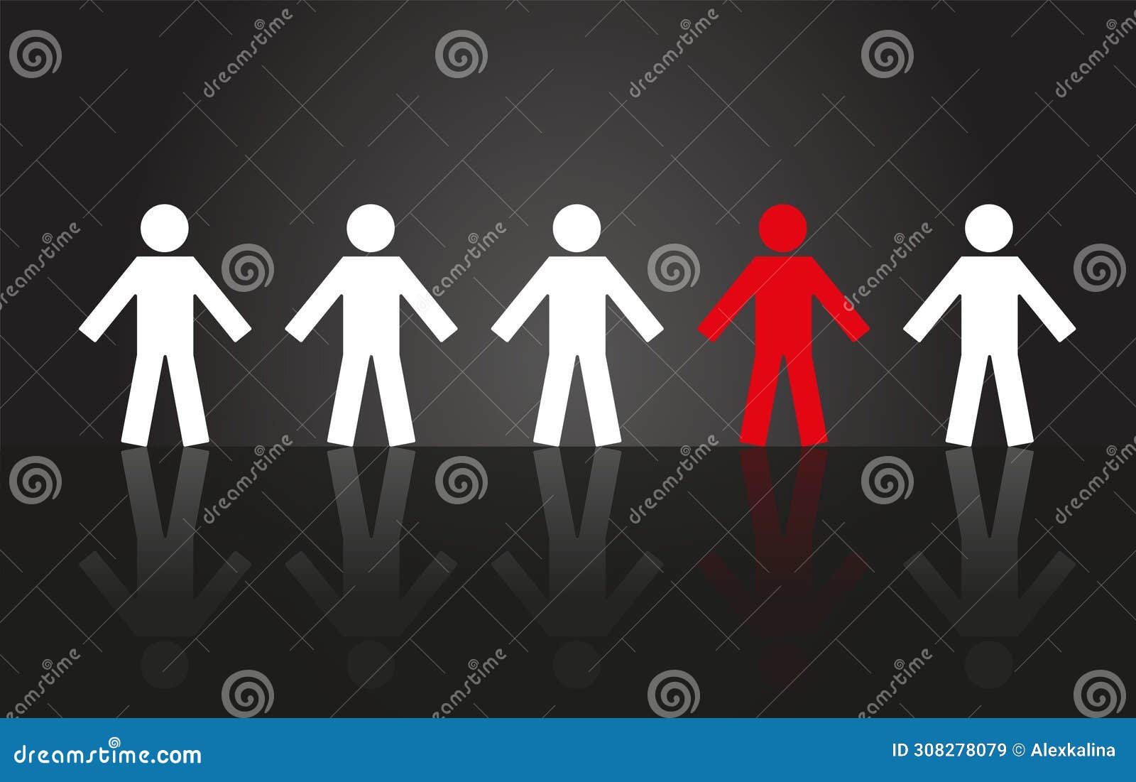 Red Individual In Crowd. Diversity And Uniqueness Concept. Stand Out ... Red Individual In Crowd. Diversity And Uniqueness Concept. Stand Out ...