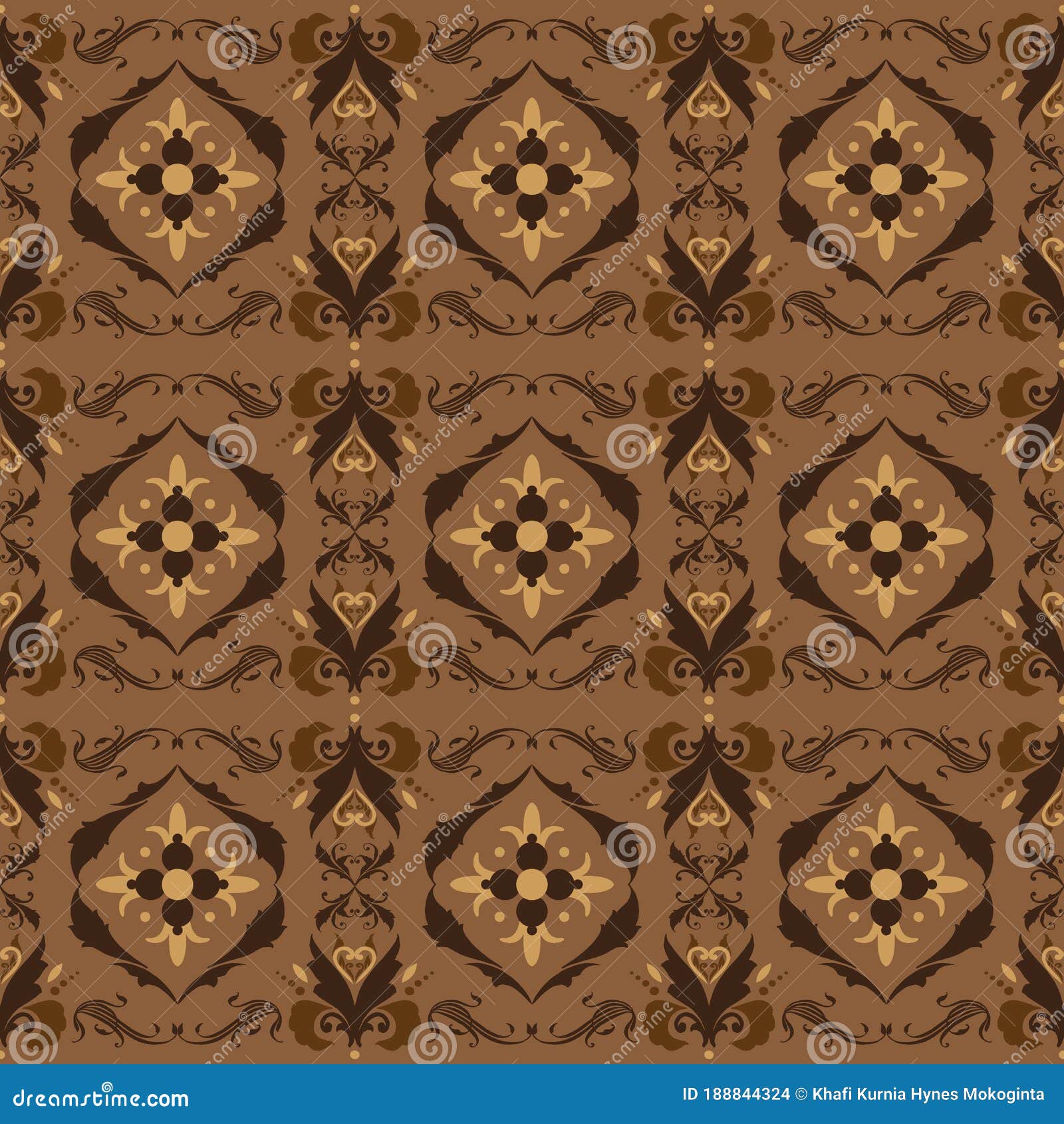 Unique Indonesia Batik Pattern with Dark Brown Color Design Stock ...