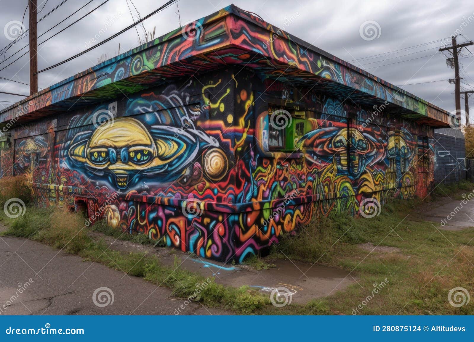 Unique and Intriguing Alien Graffiti, with Vibrant Colors and Patterns ...