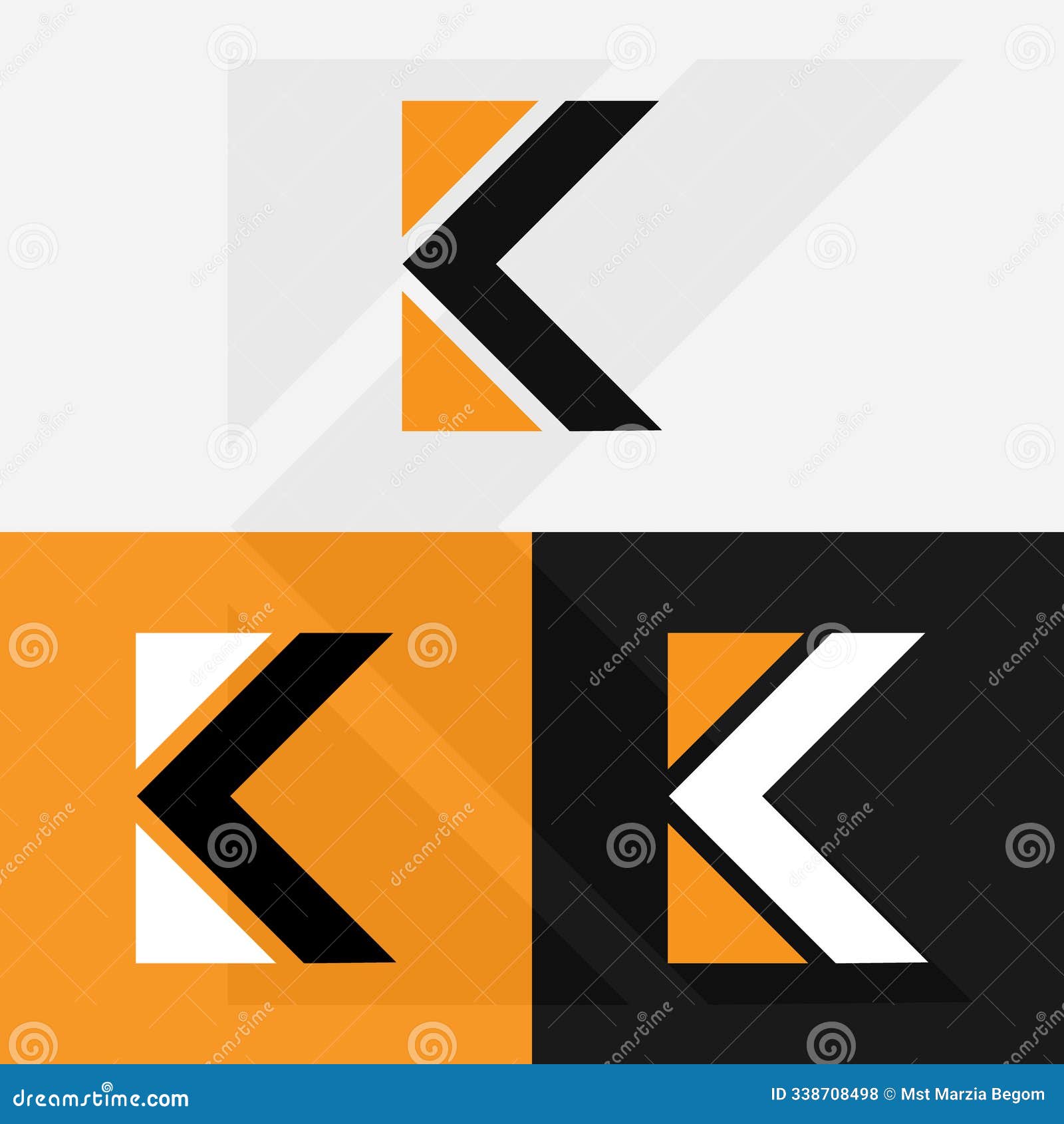 Unique K Letter Creative Typography Logo, Colorful K Letter Minimal ...