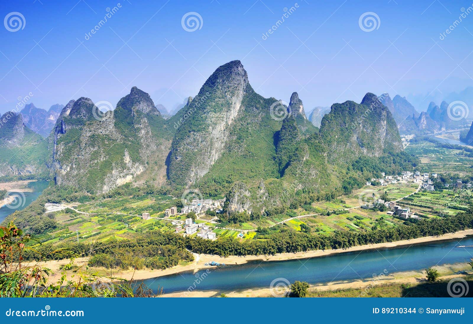 Unique Karst Landforms and River, Guilin in China Stock Photo - Image ...