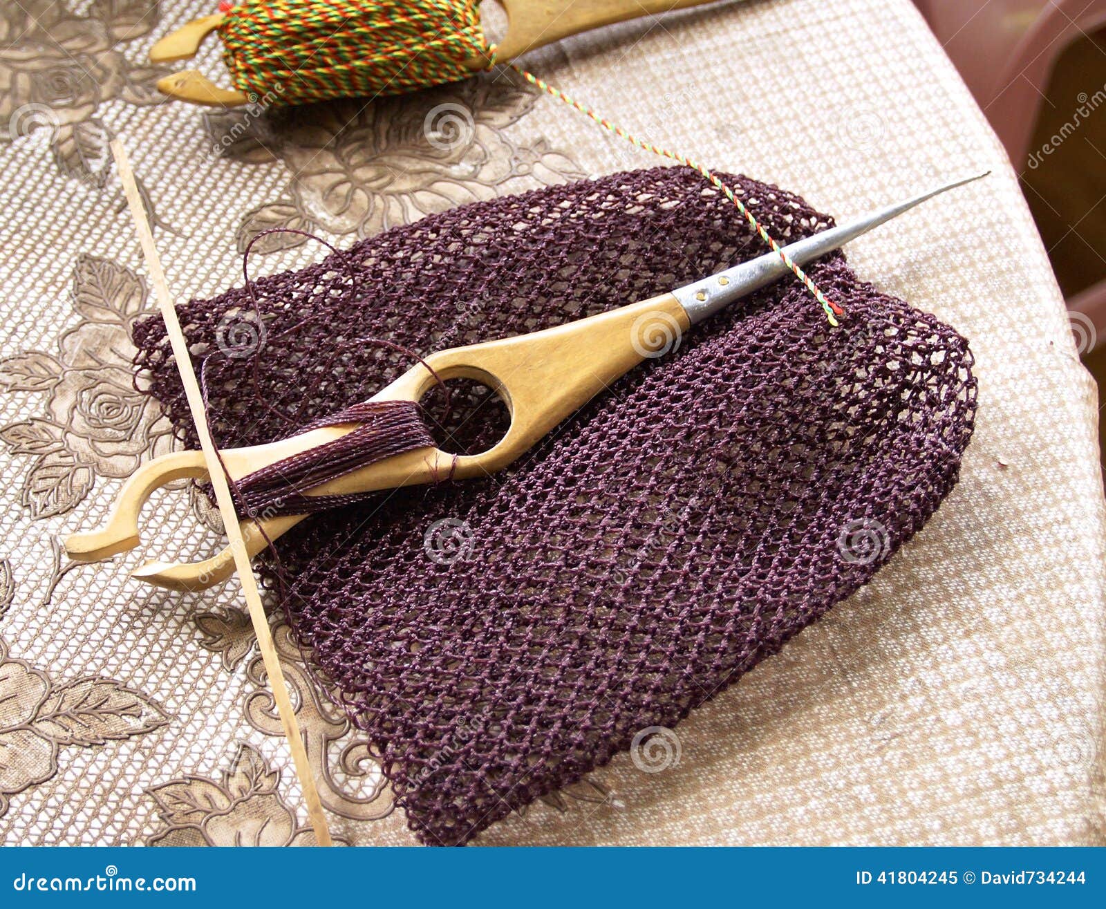 Unique Knitting Needle and a Woven Bag Stock Image - Image of ...