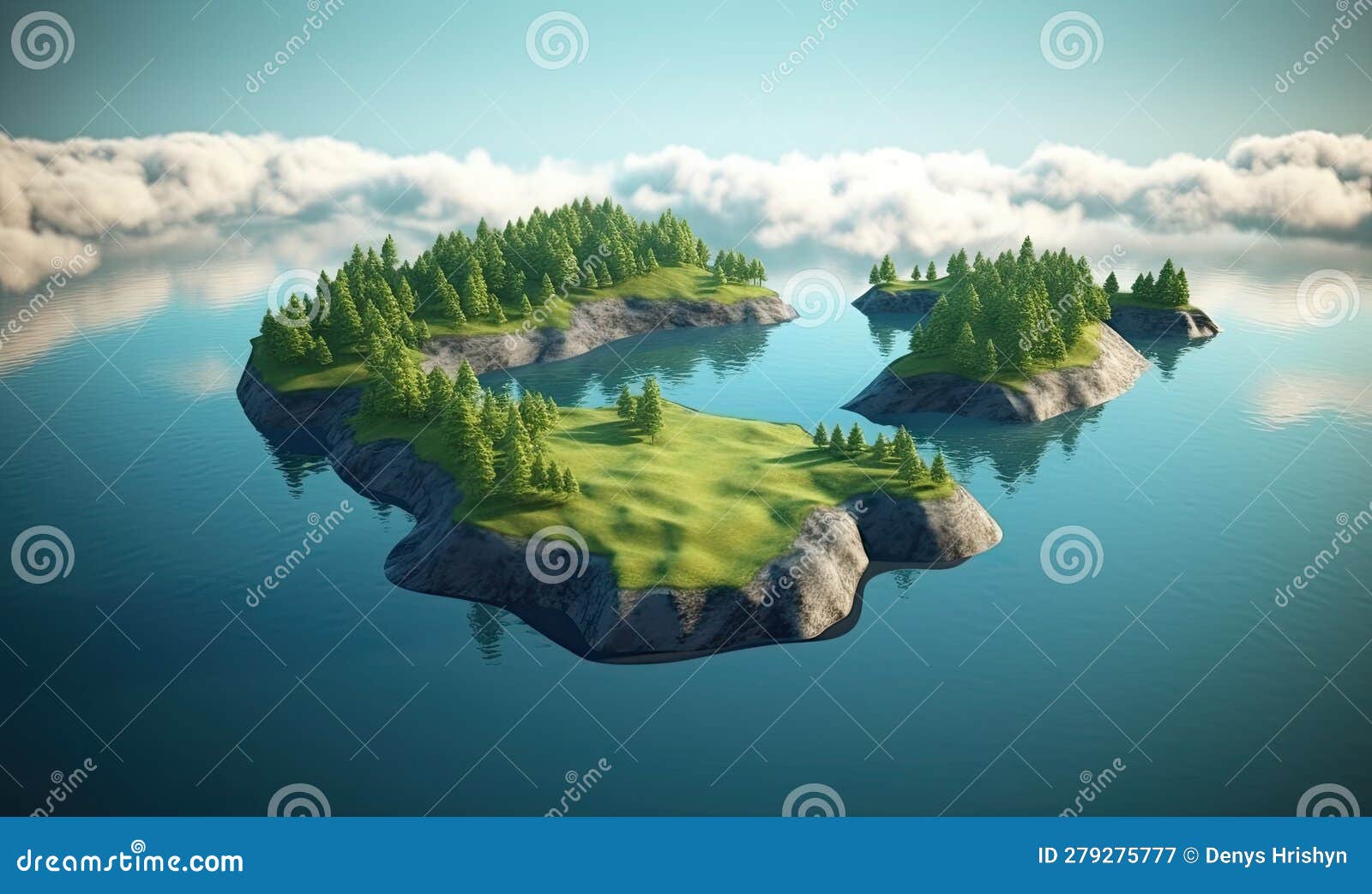 Unique Lake Formation: the World S Continents in Water Creating Using ...