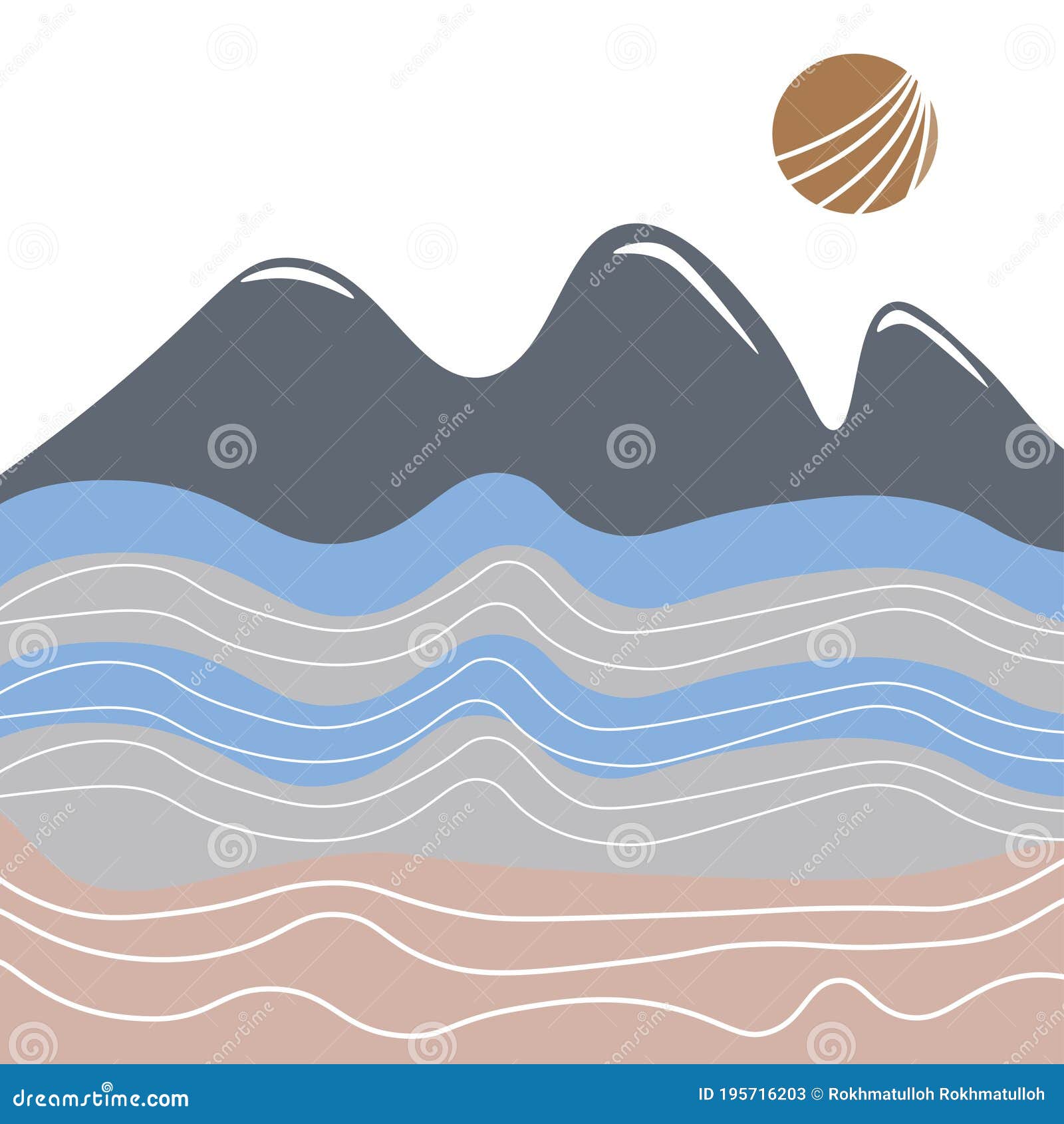 Unique Landscape Background Design Vector Illustration Stock Vector ...