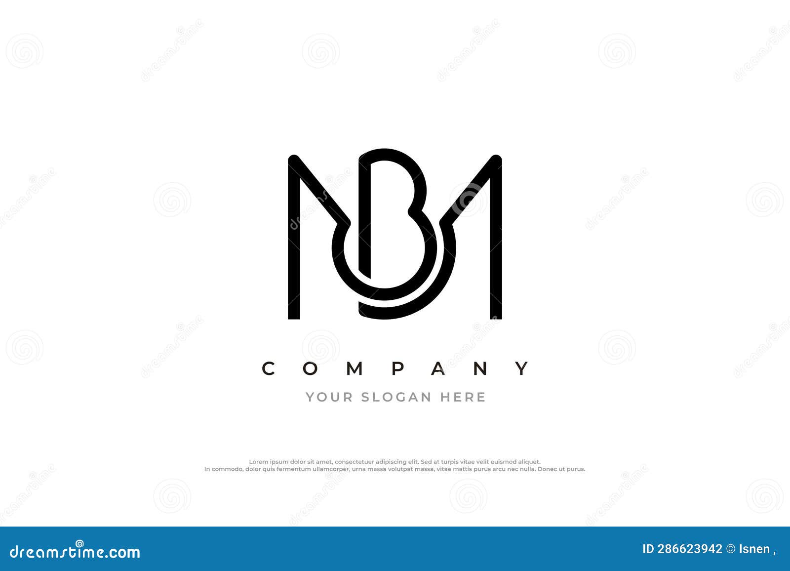 Unique Letter BM or MB Logo Design Stock Illustration - Illustration of ...