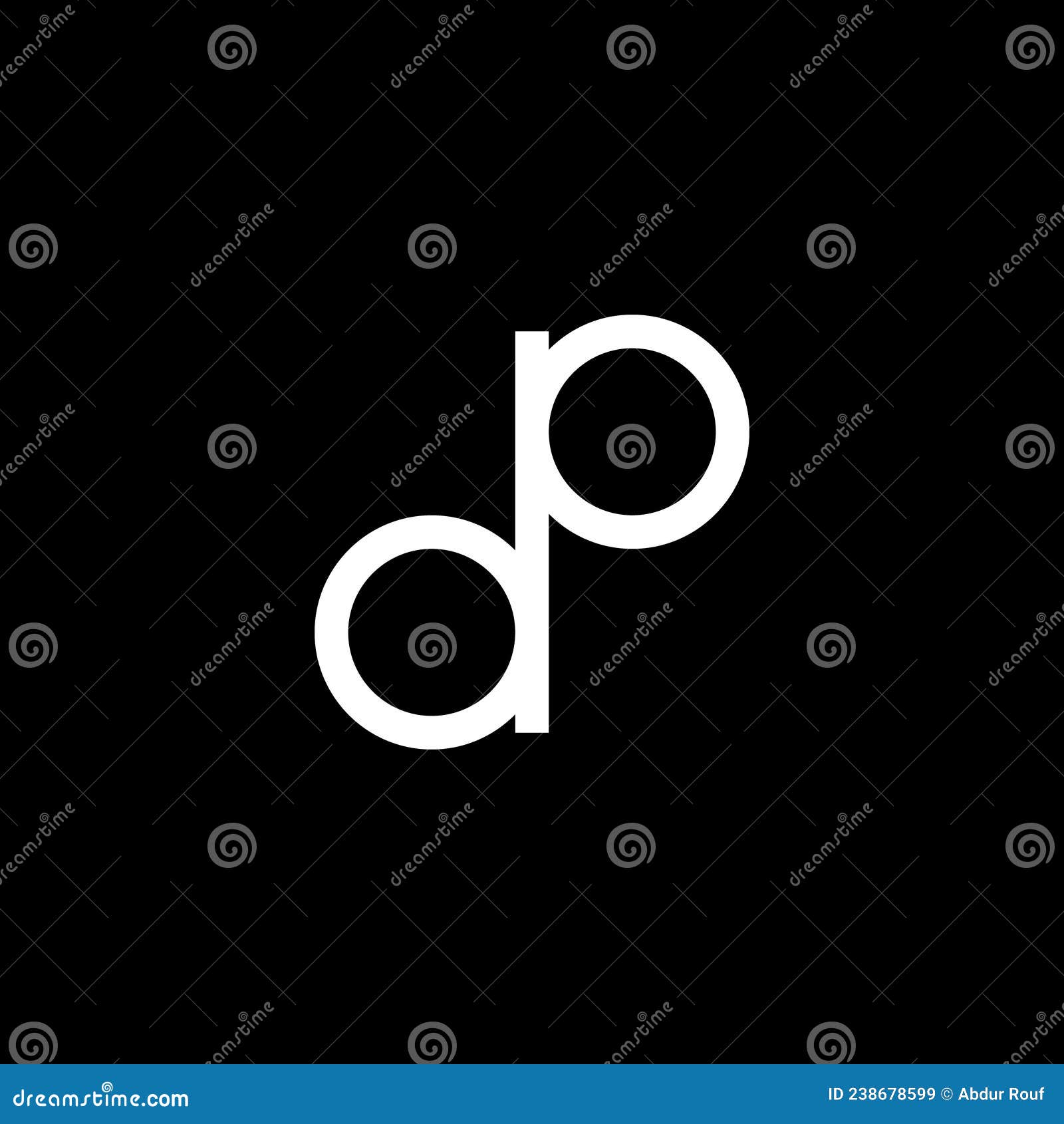 Letter D P Monogram Logo Design Stock Vector - Illustration of elegant ...