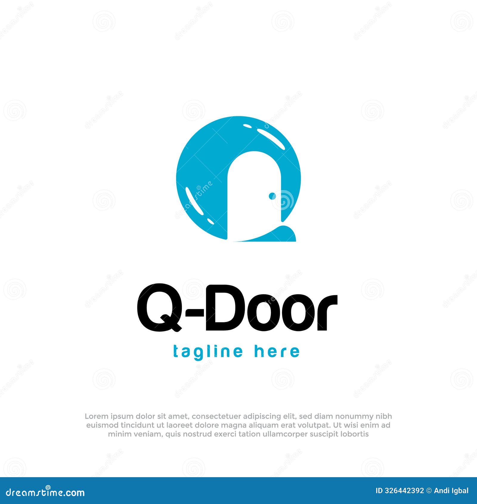 Unique Letter Q Door Logo Design Vector Stock Illustration ...
