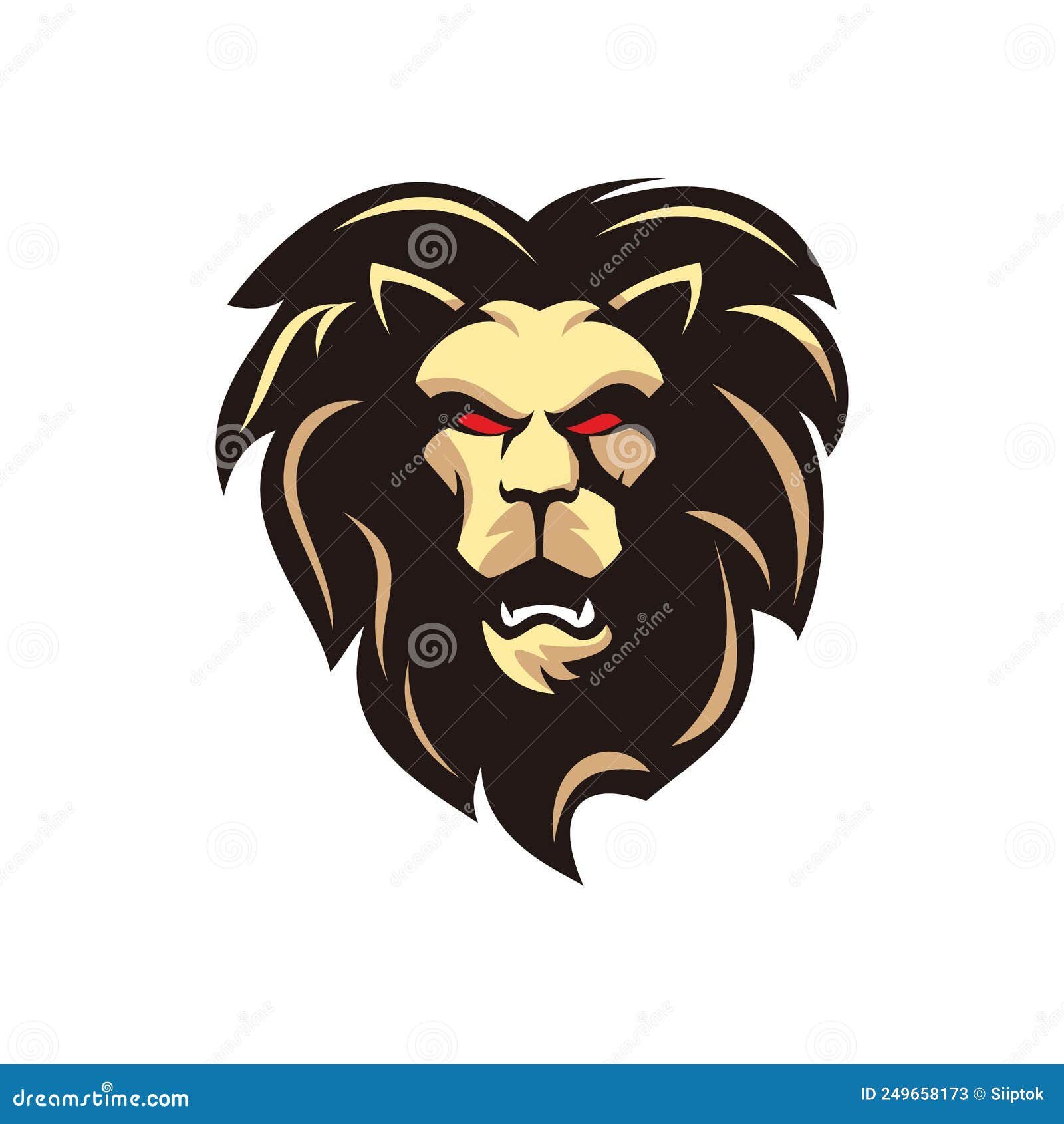 Lion head logo design stock illustration. Illustration of angry - 249658173