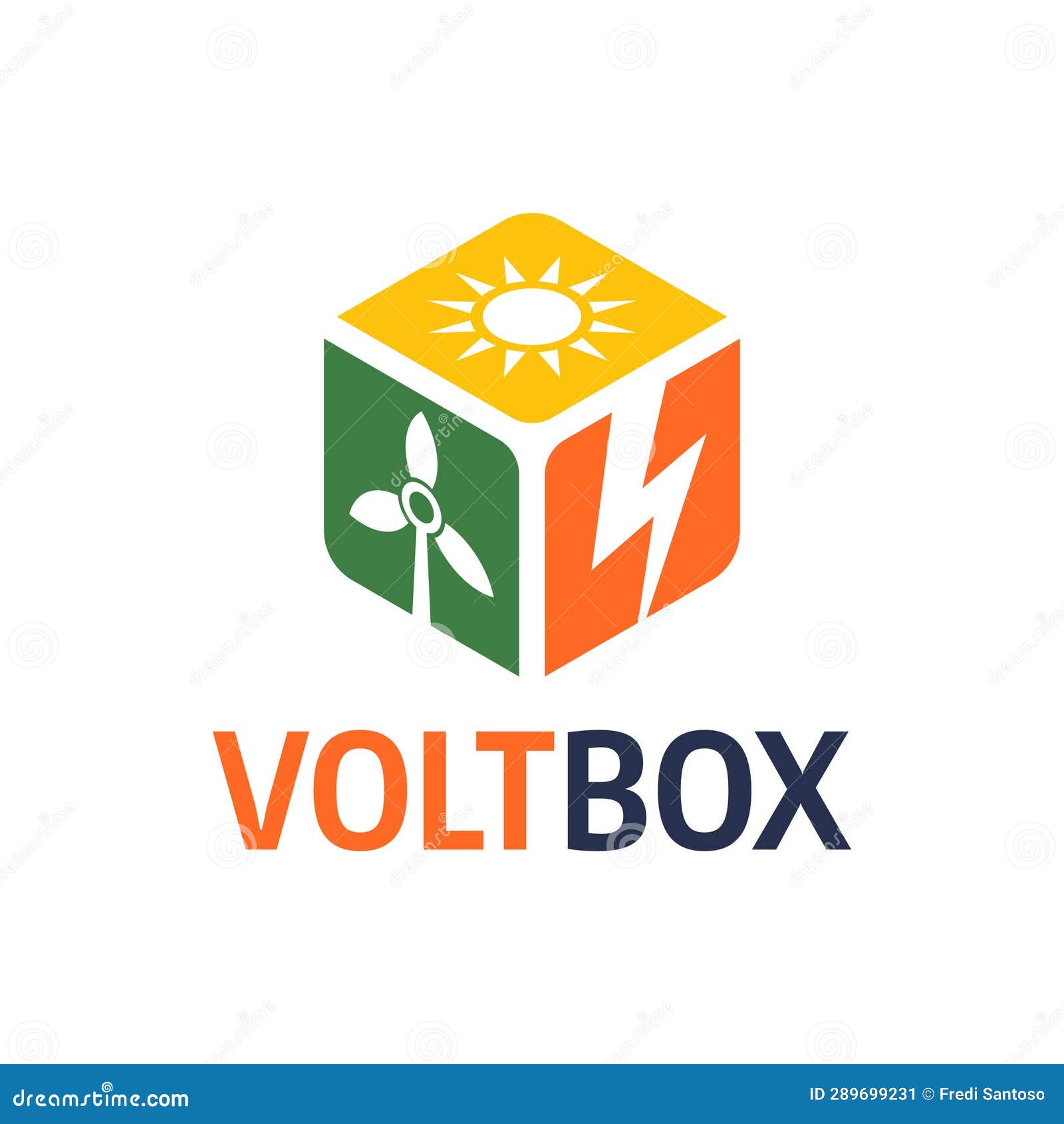Unique Logo Combination of Box and Power Source Stock Illustration ...