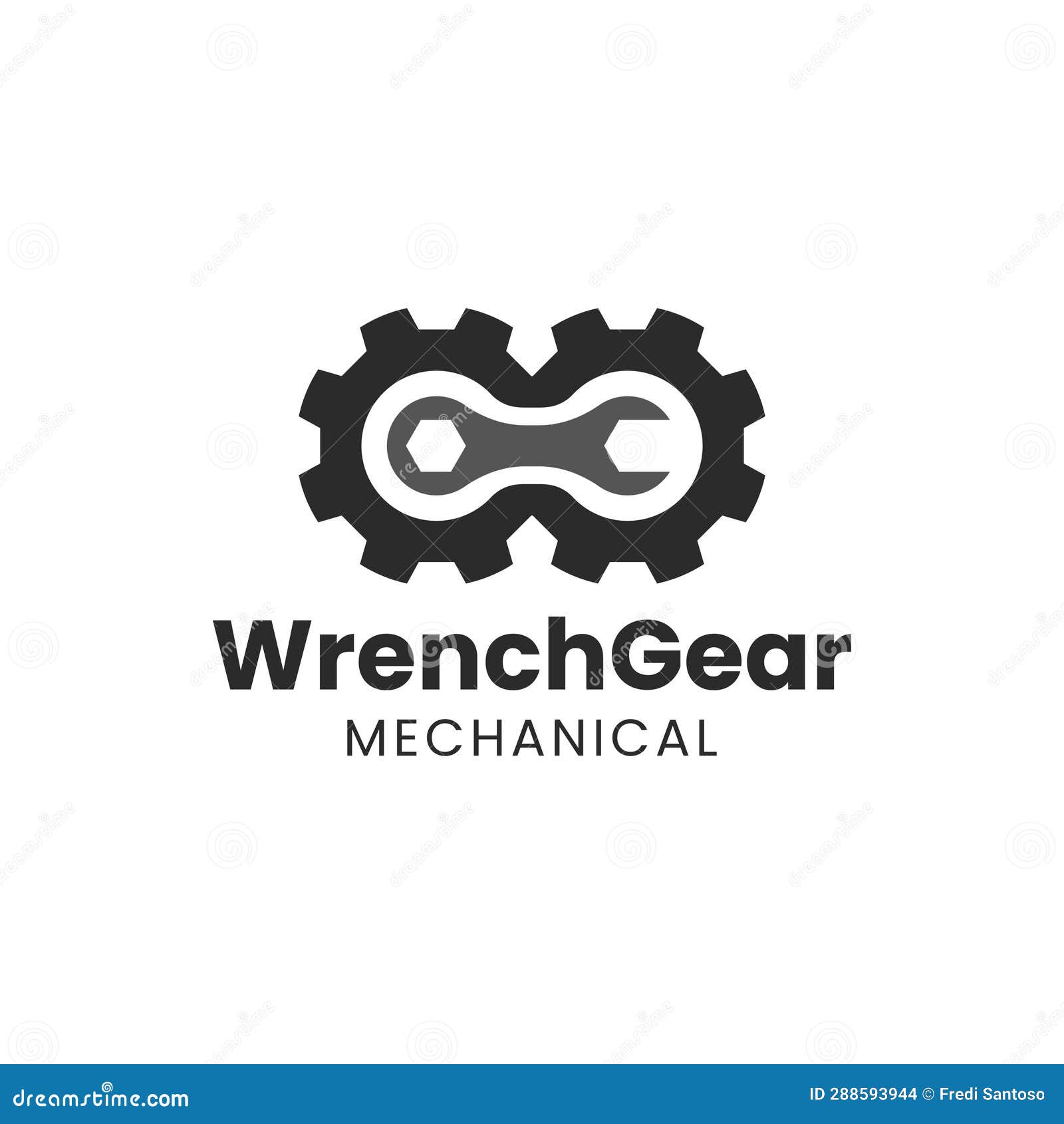 Unique Logo Combination of Gear and Wrench Stock Illustration ...