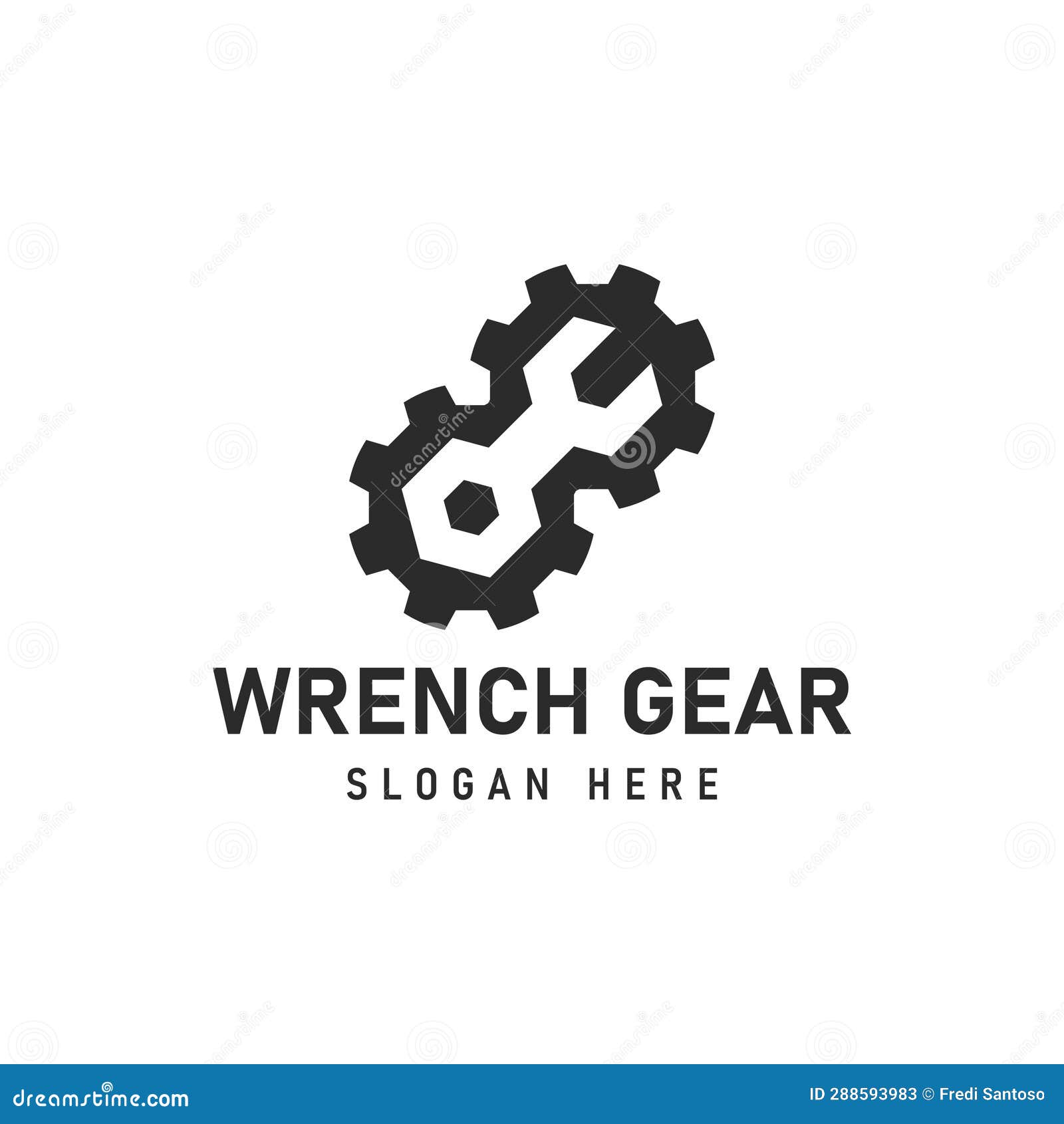 Unique Logo Combination of Gear and Wrench Stock Illustration ...