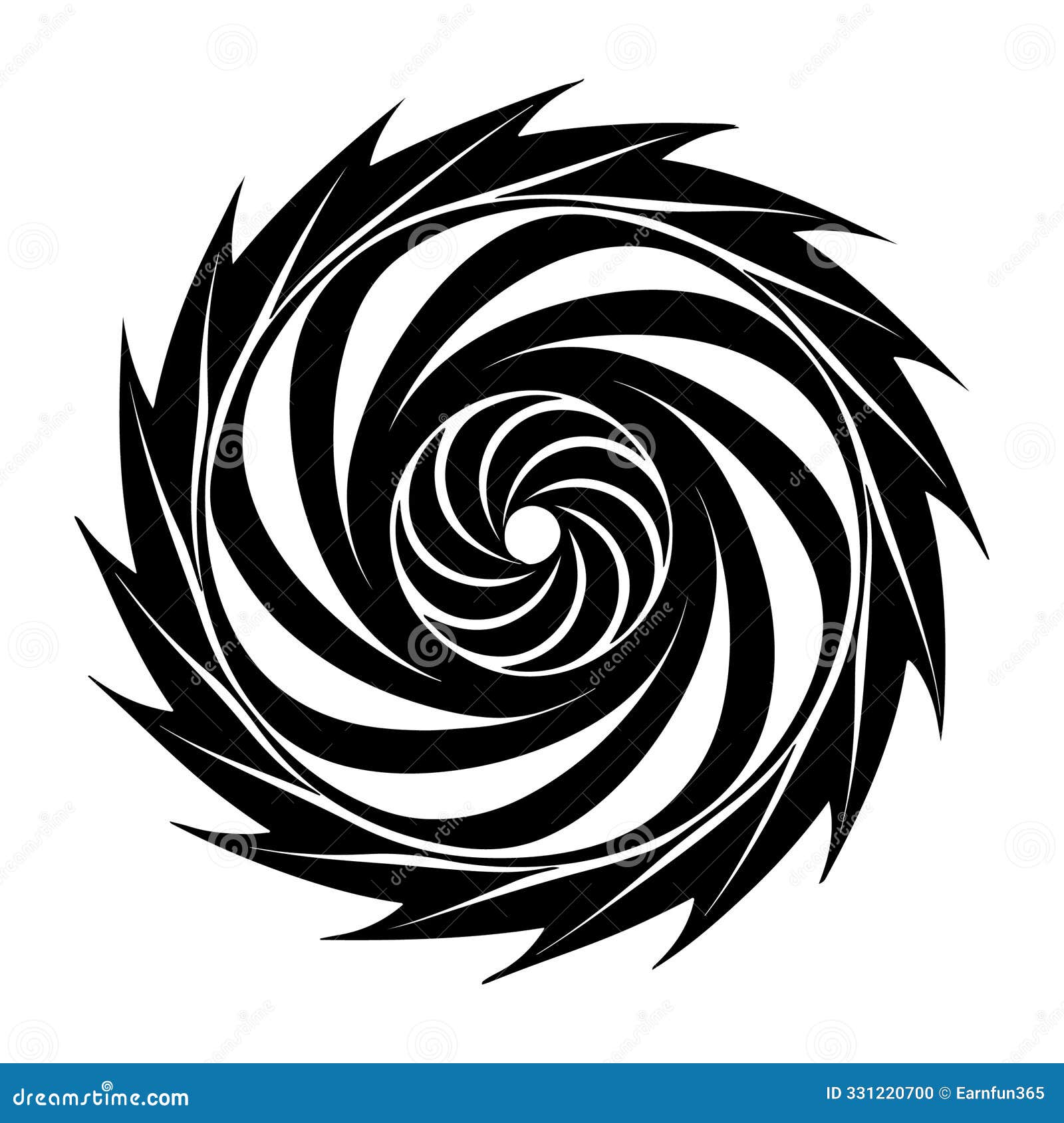 A Unique Logo About Swirling Vortex Vector Silhouette Image ...