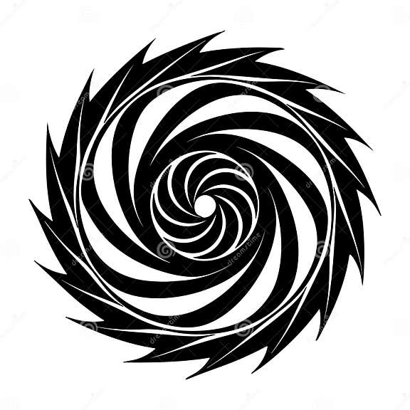 A Unique Logo about Swirling Vortex Vector Silhouette Image Stock ...